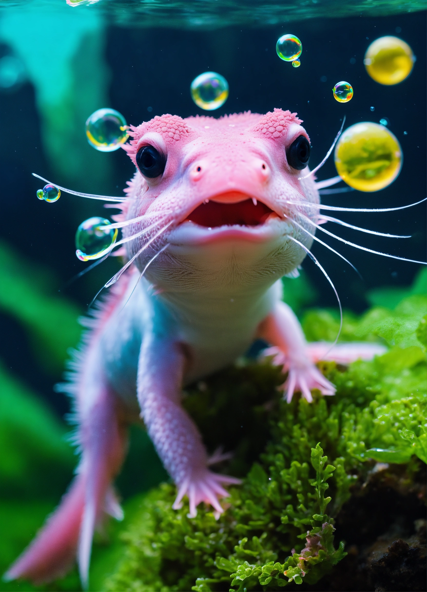 Lexica - Axolotl blowing bubbles