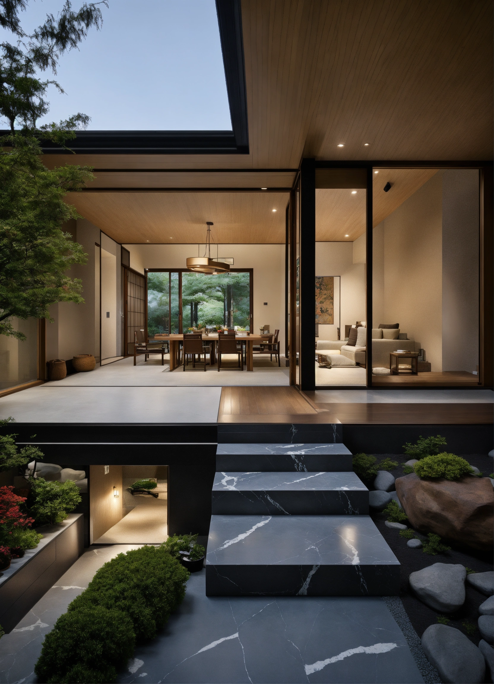Lexica - Japanese american modern style house combine into one level ...