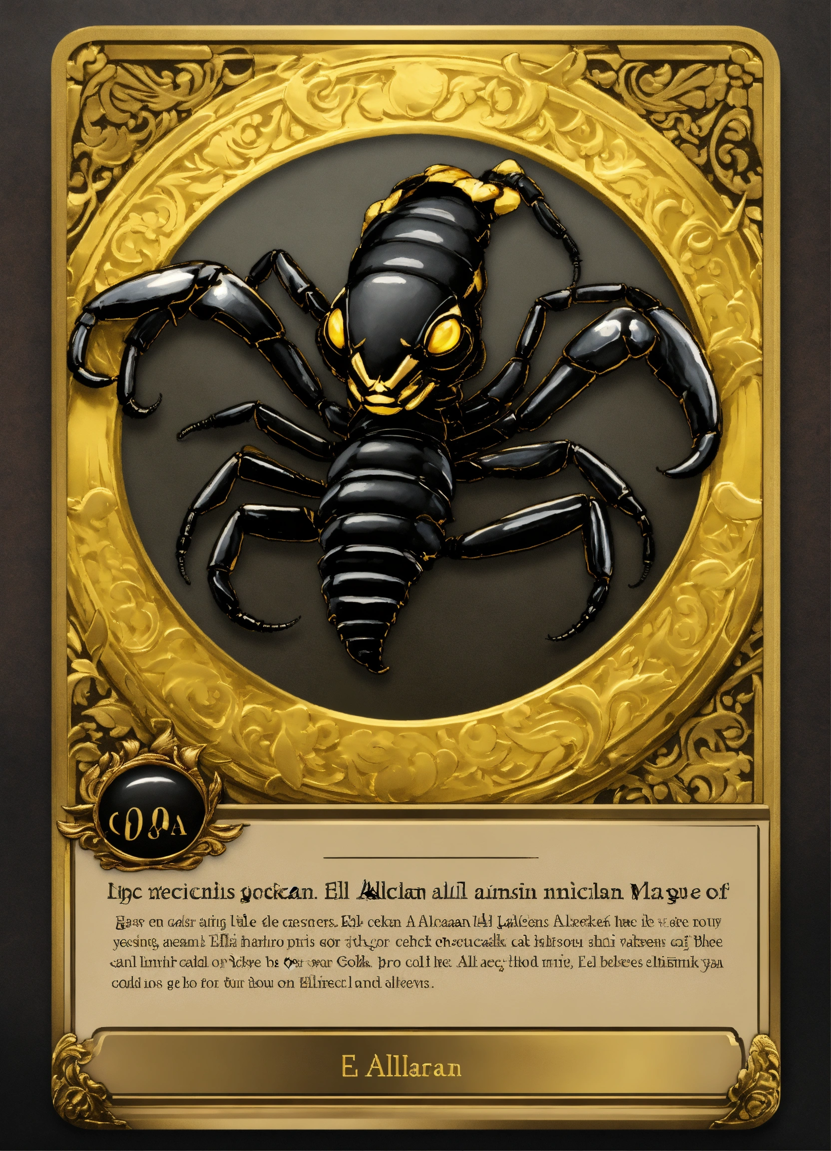 Lexica - A black scorpion, based on the card "el alacran" of the ...