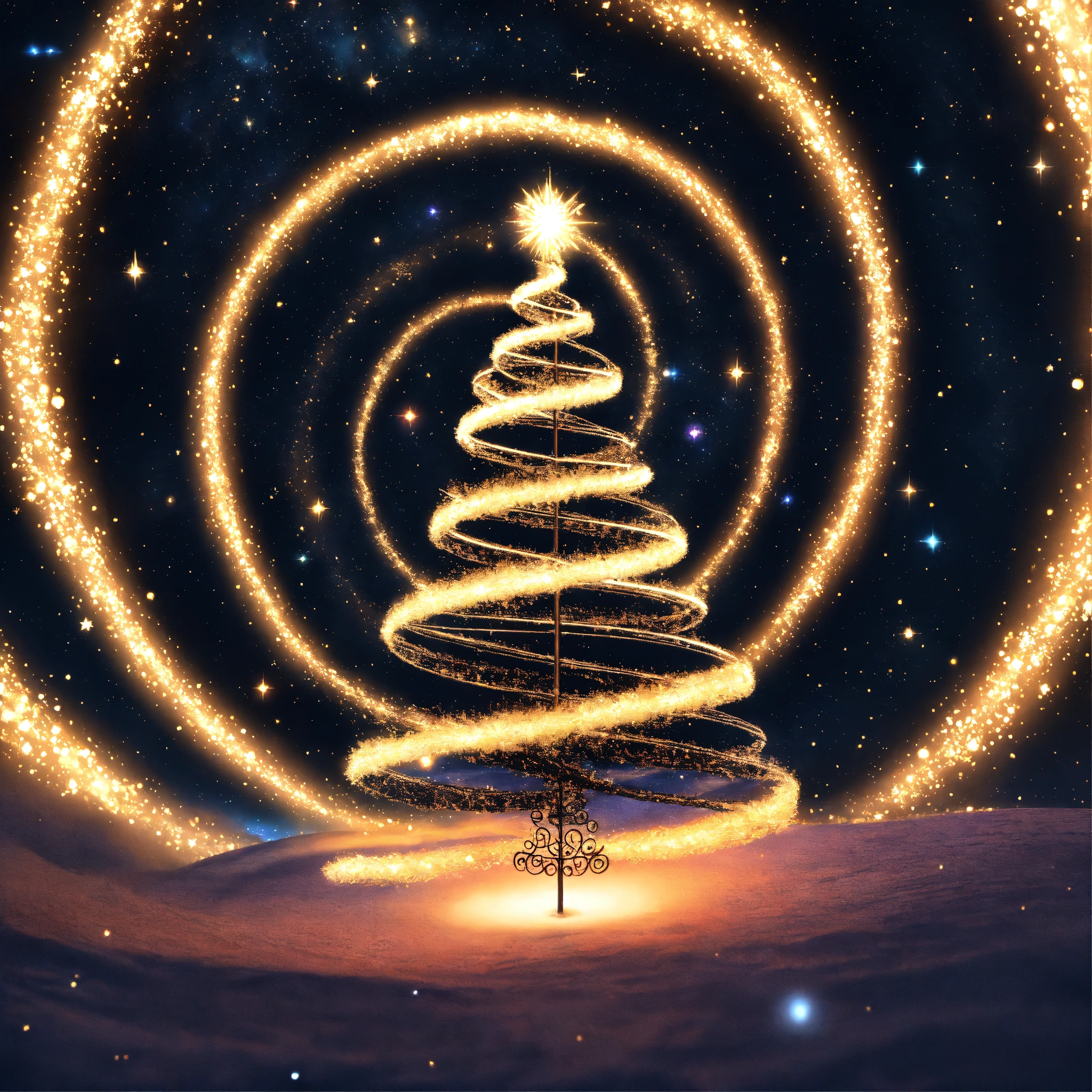 Lexica - Christmas tree , spiral, universe,galaxy, stars,