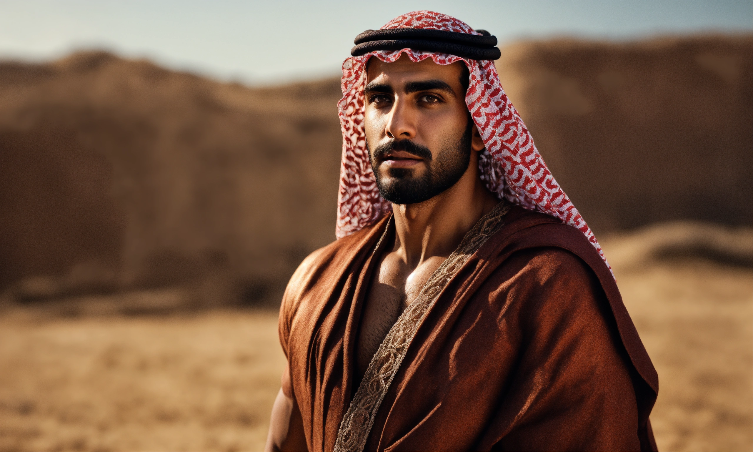 Lexica - Arab man in soft light,,mister olympia anatomy, broad muscle ...