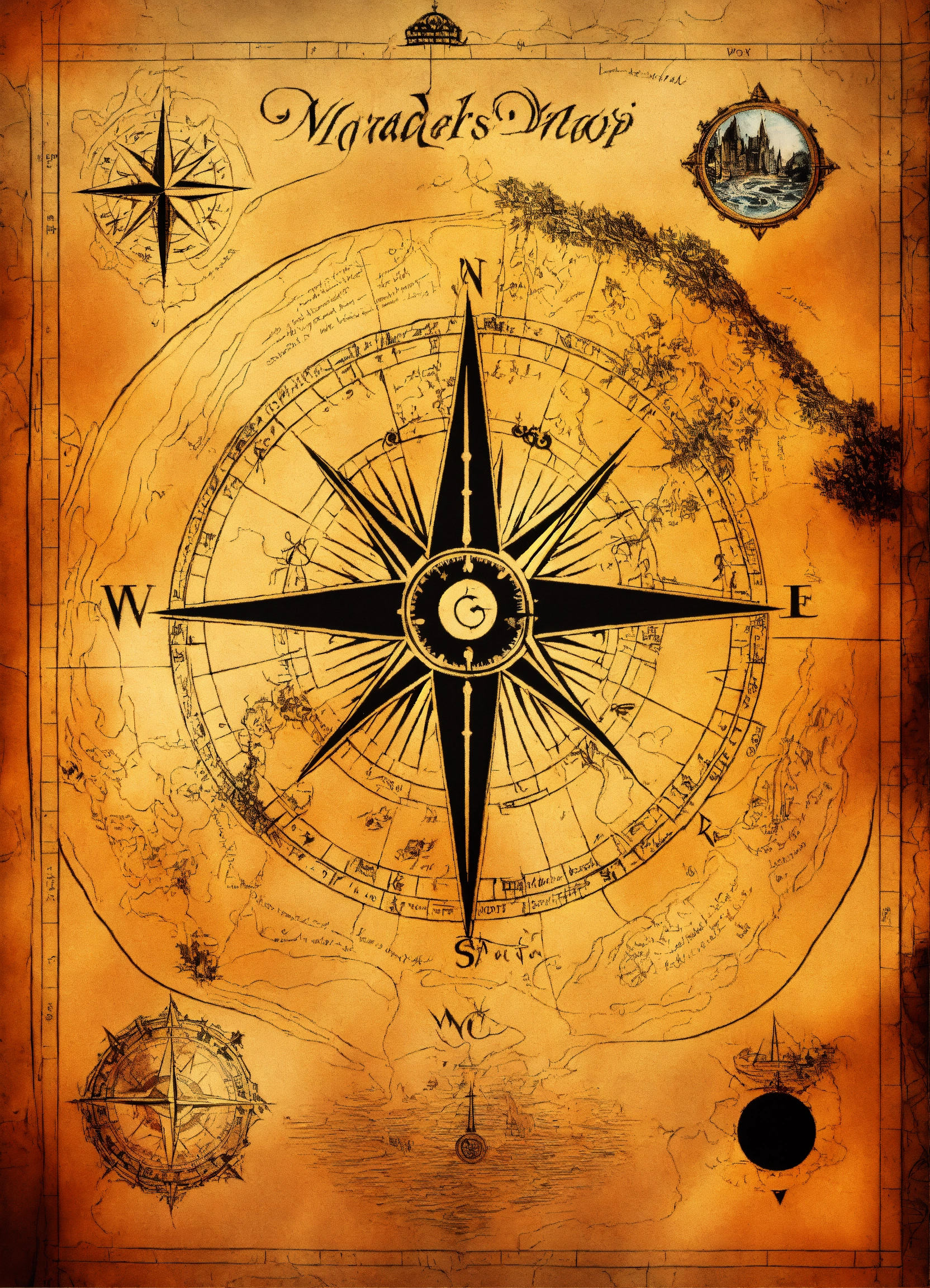 Lexica - The marauder's map from harry potter, in the center the ...