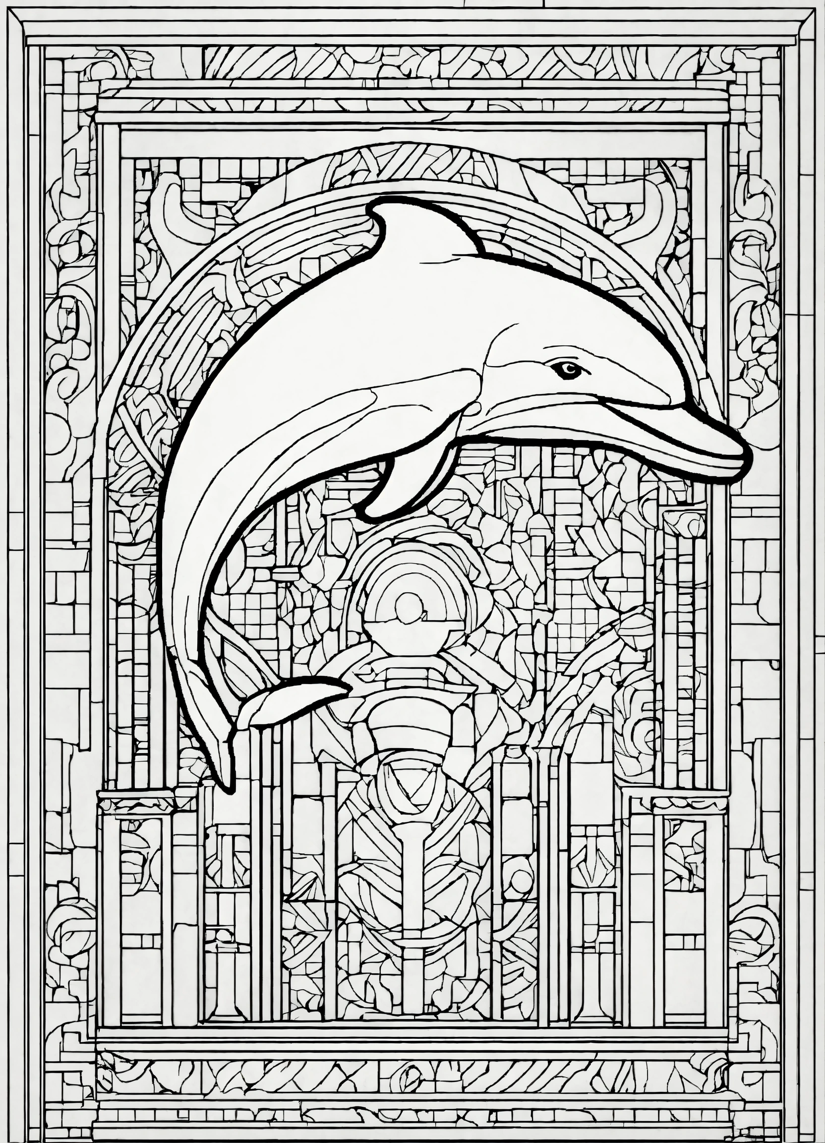 Lexica - Coloring page for adults, bold lines, dark lines, symmetrical ...