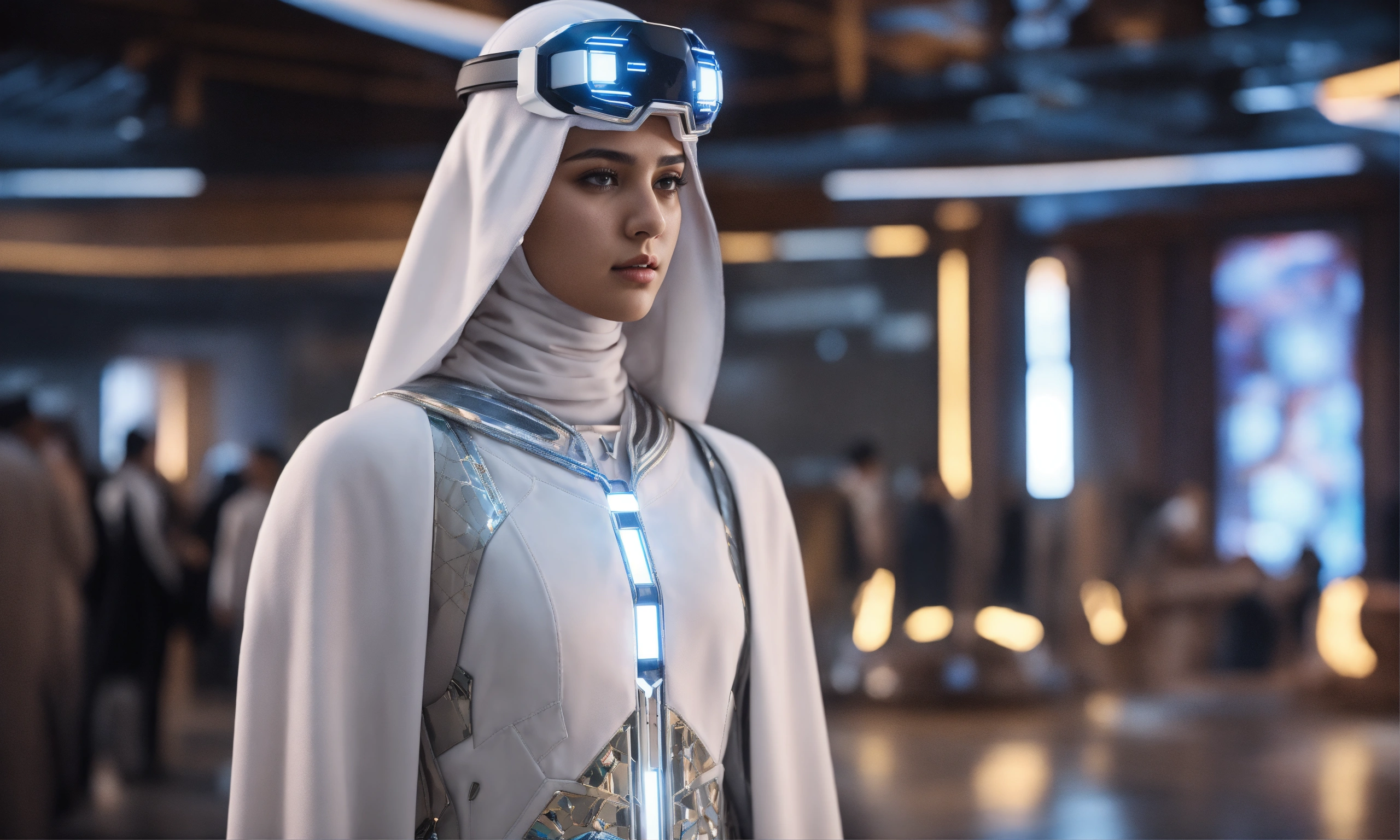 Lexica - Saudi youth, future, metaverse head gear, modern, 3D ...