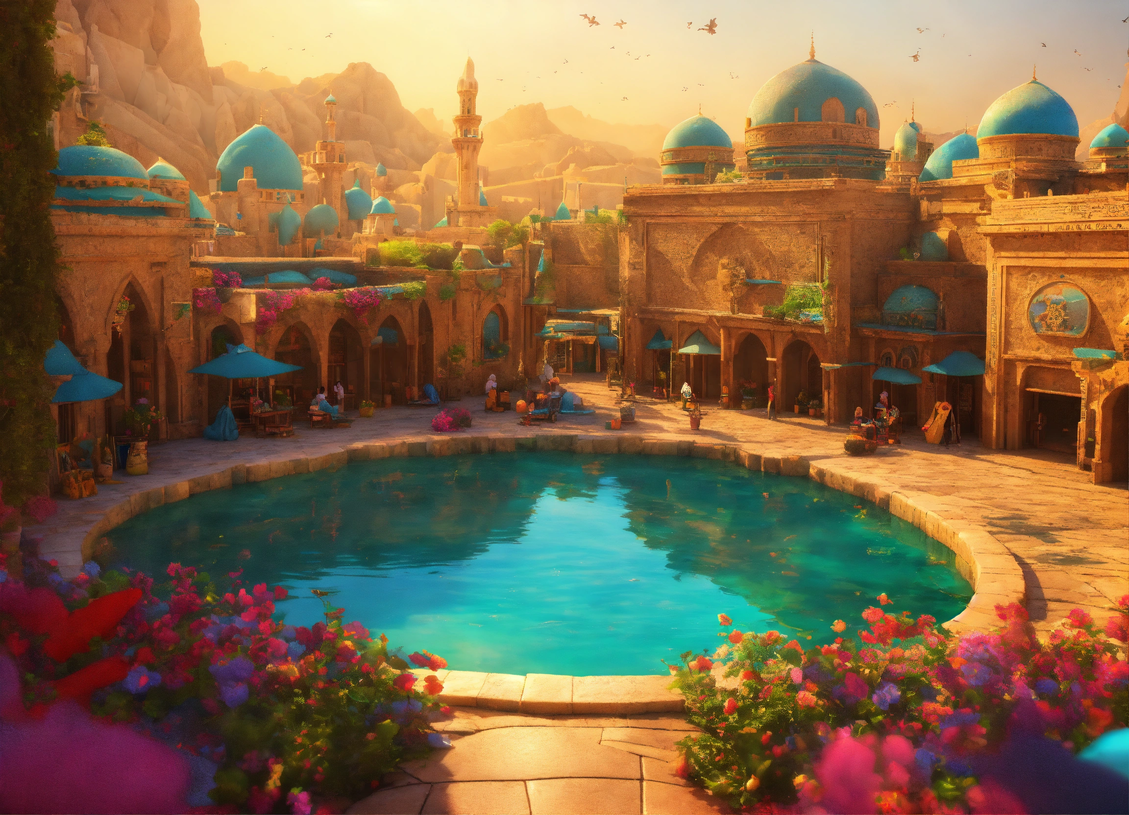 Lexica - 3d art in disney style, ancient city of medina with cheerful ...