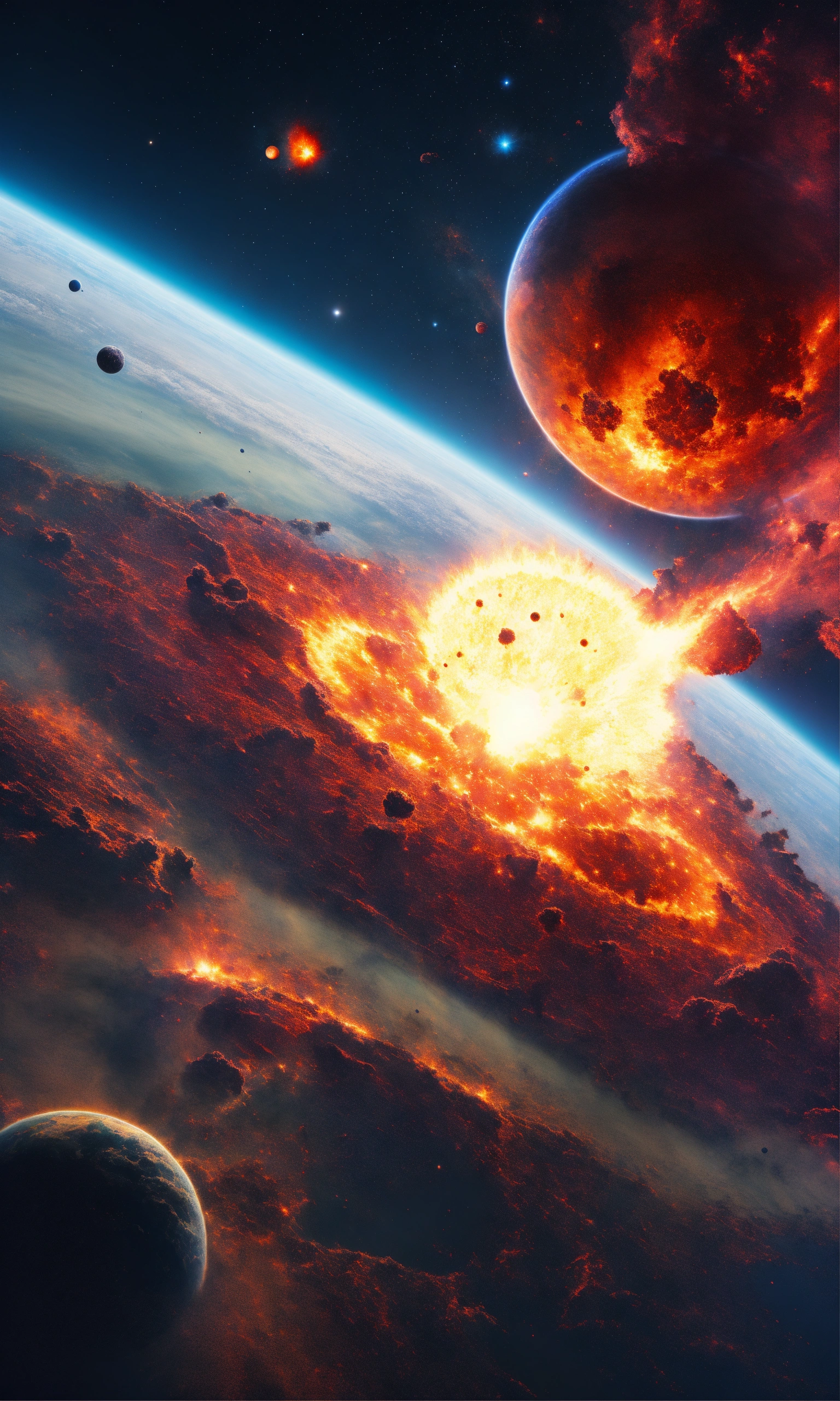 Lexica - Create a 4k digital art piece showing an unknown planet ...