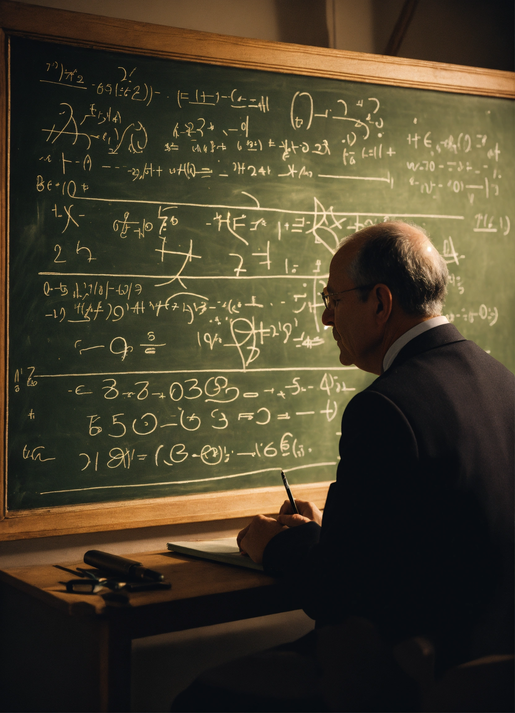 Lexica - Professor Hermann Weyl writing equations on the blackboard.