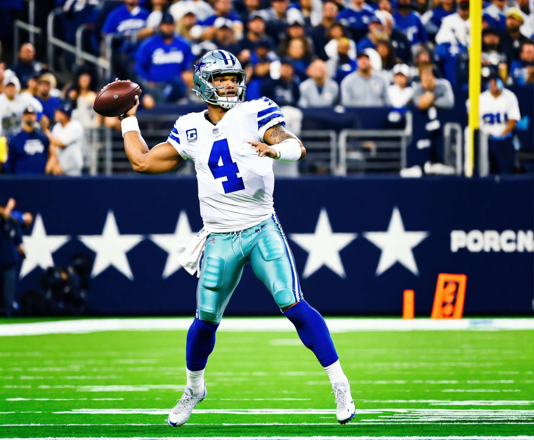 Lexica - Dak prescott throwning an interception on the filed Dallas Cowboys