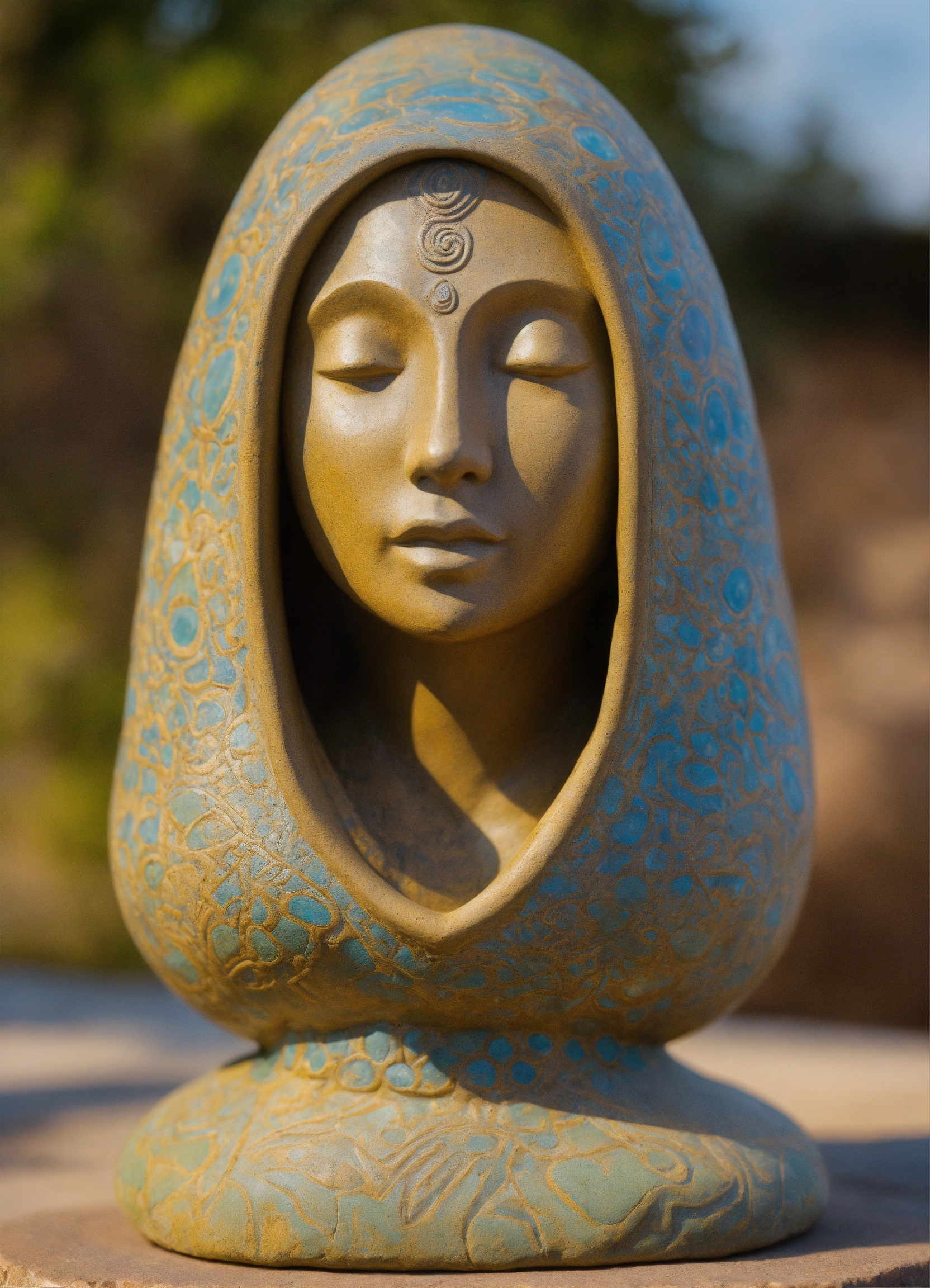 Lexica - An oval shaped ancient stone hand made meditative hooded ...