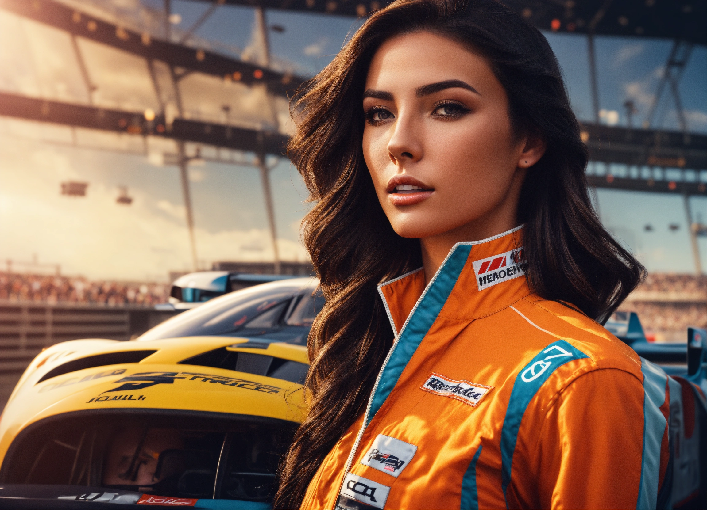 Lexica - Digital art and photorealistic picture of a Stunning brunette looks like at the ...