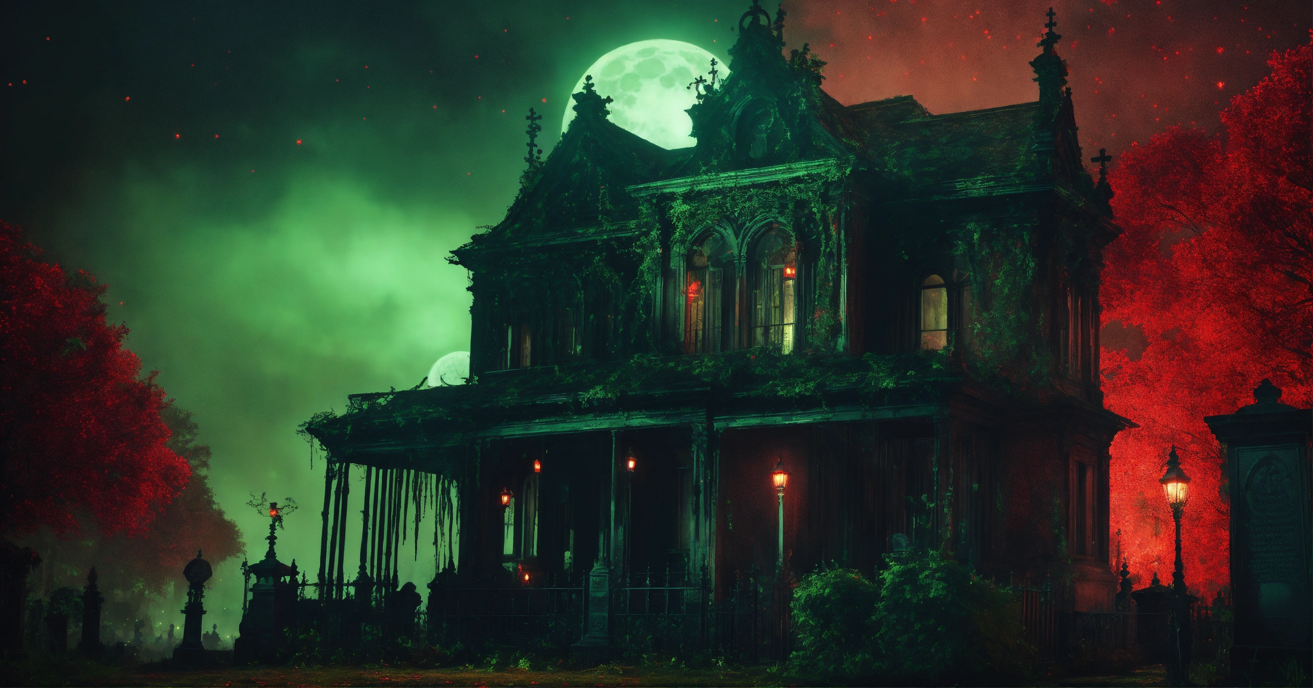 Lexica - Abandoned spooky mansion, urbex, green creepers, Victorian ...