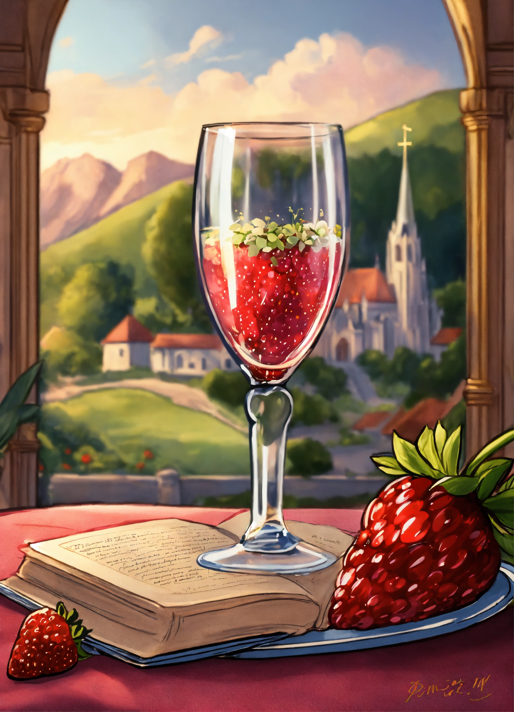 Lexica - For A book cover of a wedding, draw a champaign glass with a ...