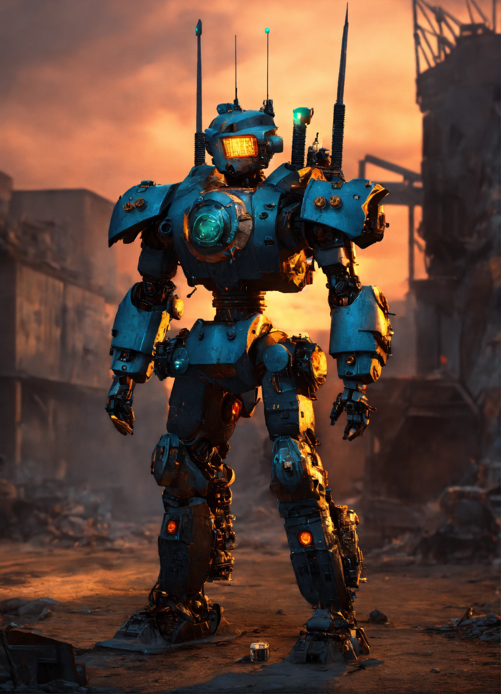 Lexica - Final boss from a post-apocalyptic robot combat in 3D.
