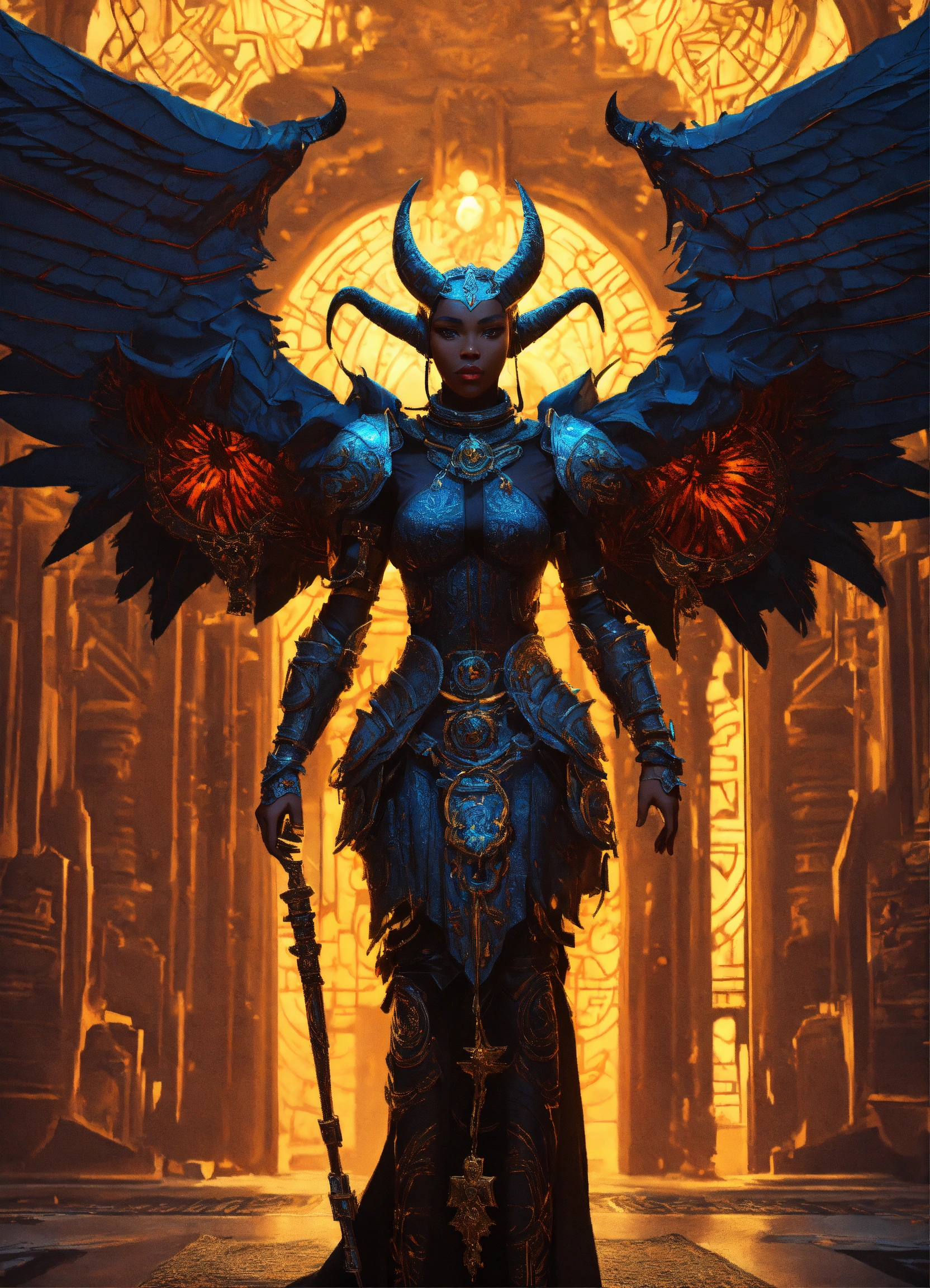 Lexica - A african devil women wearing an epic art, in style of art ...