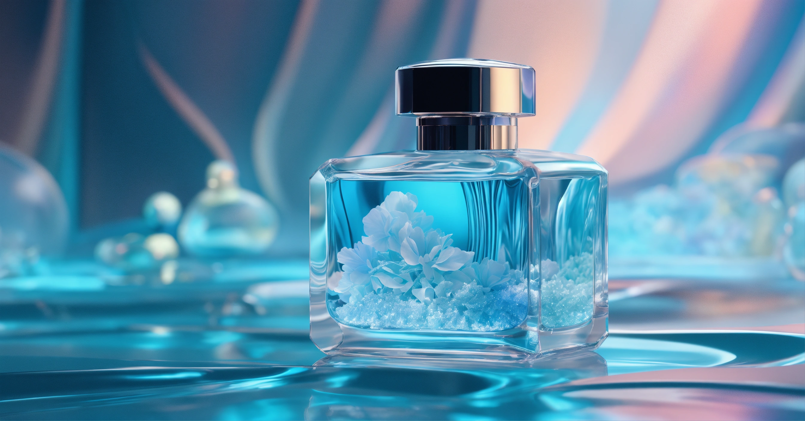 Lexica - Futuristic fragrance, products scene in the style of multiple ...