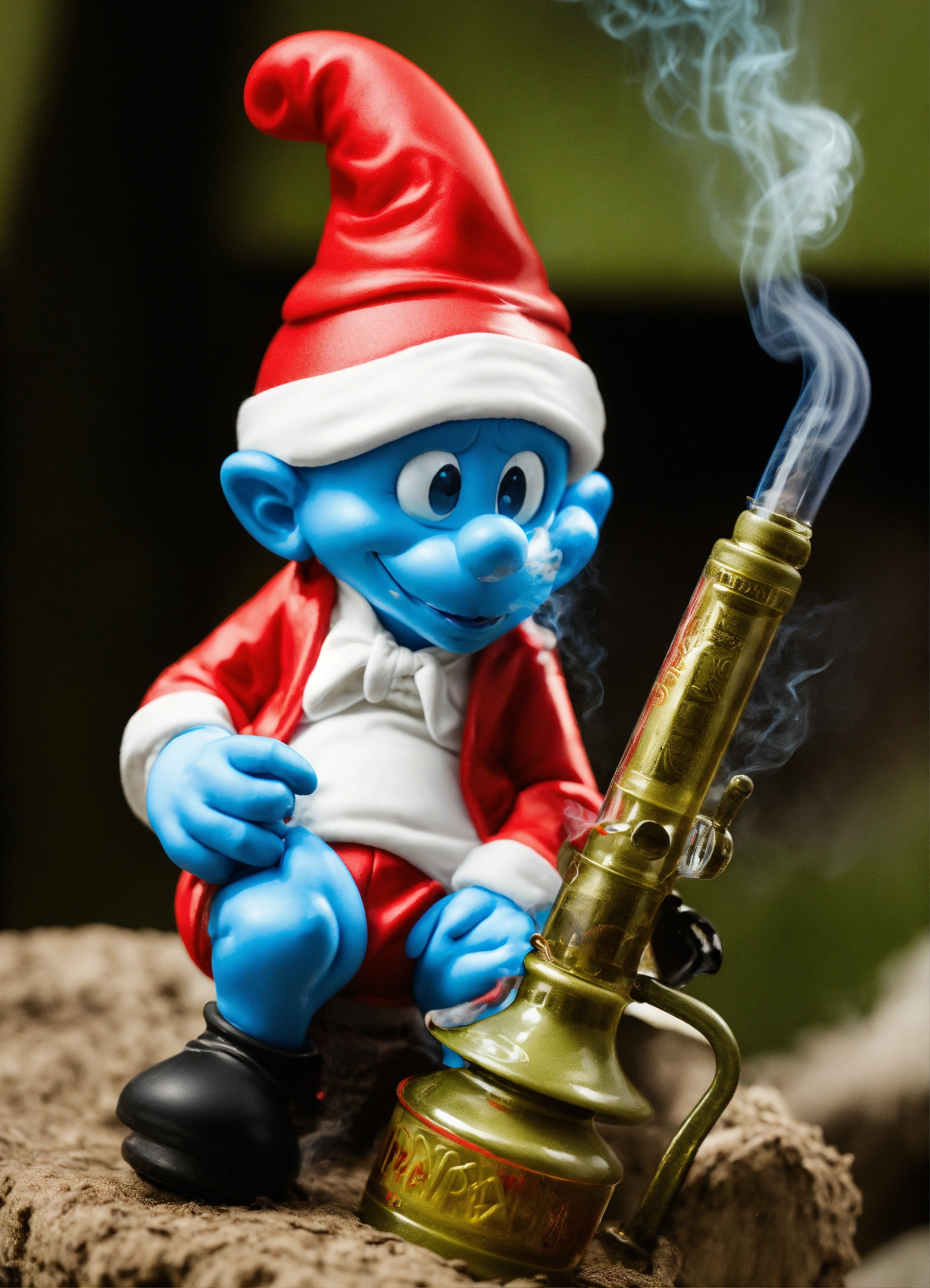 Lexica - Papa Smurf smoking a bong