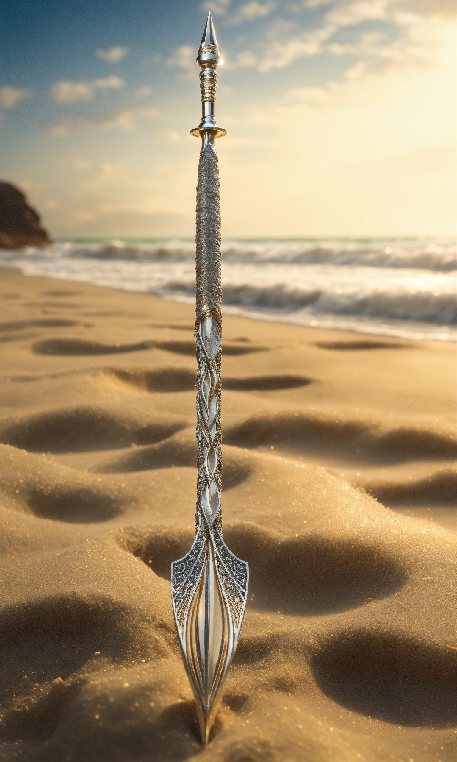 Lexica - 8k, picture of a narrow and delicate toothed spear with sharp ...