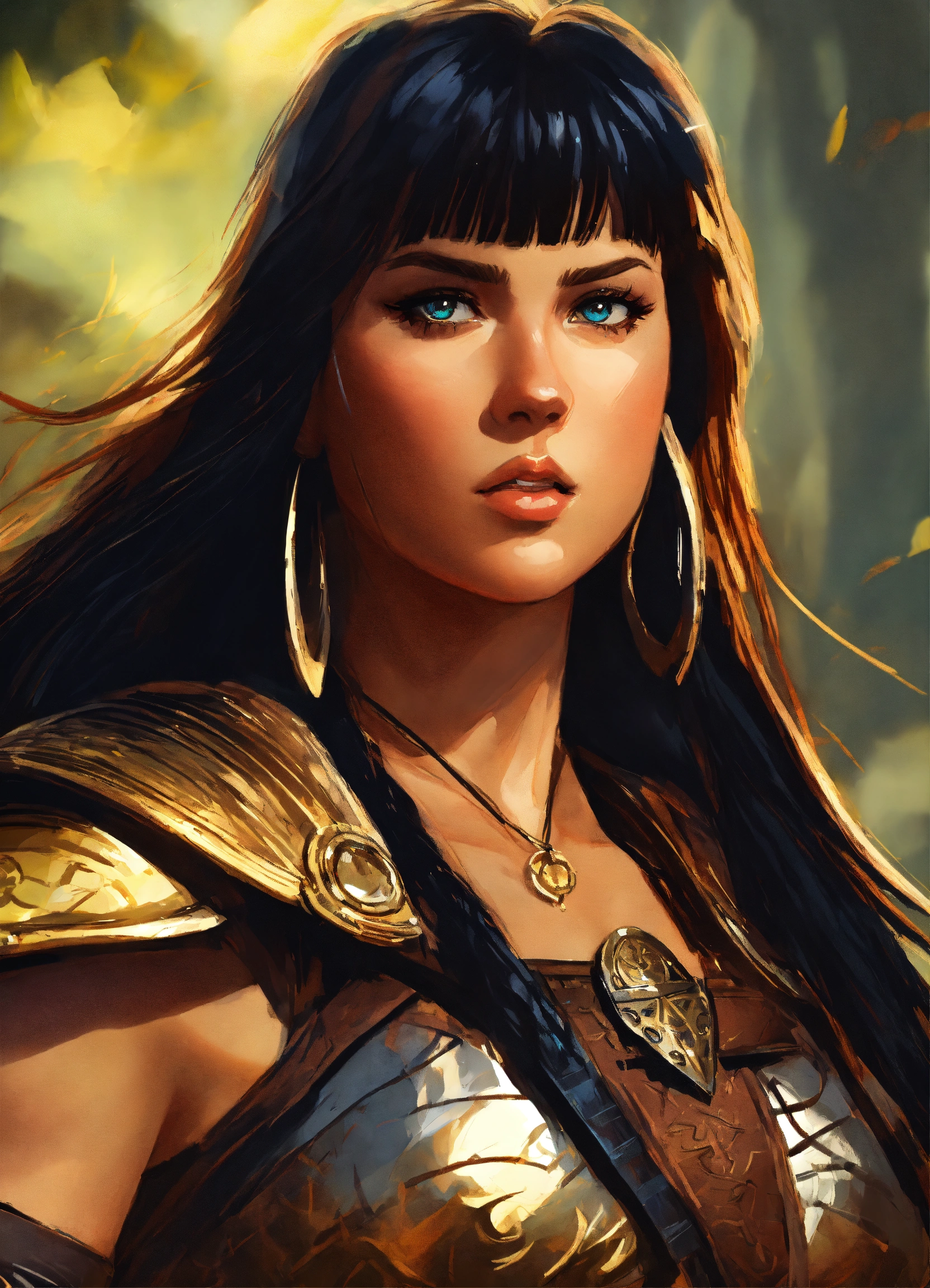 Lexica - Xena Warrior Princess, 2D illustration style, sharp focus ...