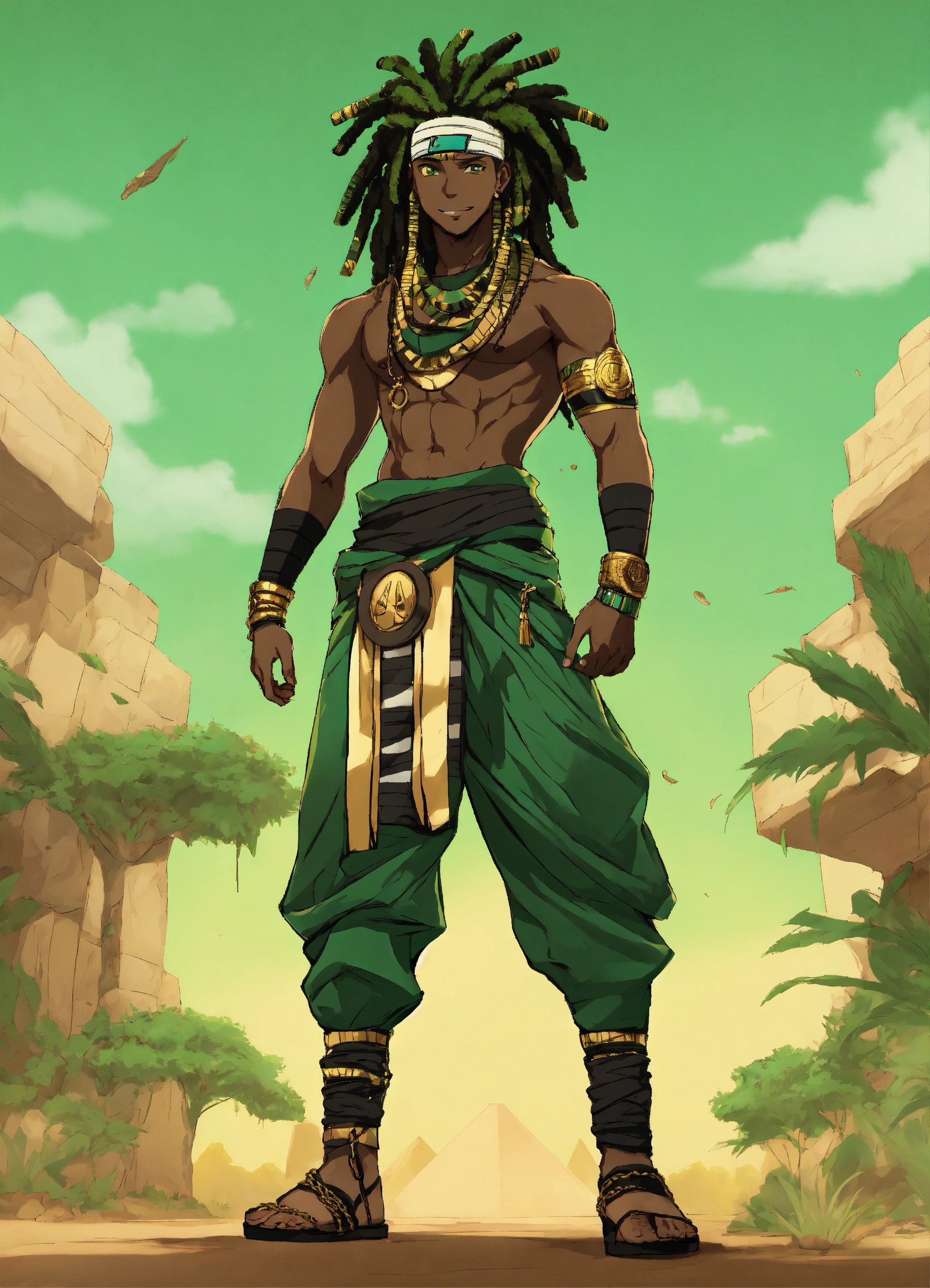 Lexica - African naruto anime styled character, athletic build, which ...