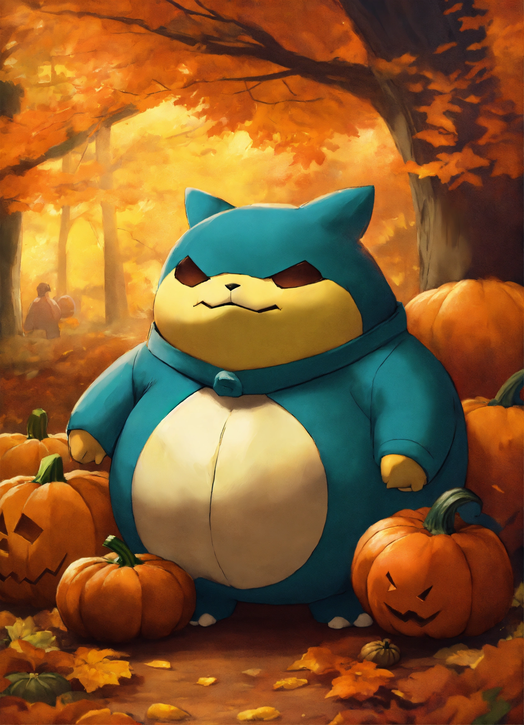Lexica - Snorlax with pumpkin head