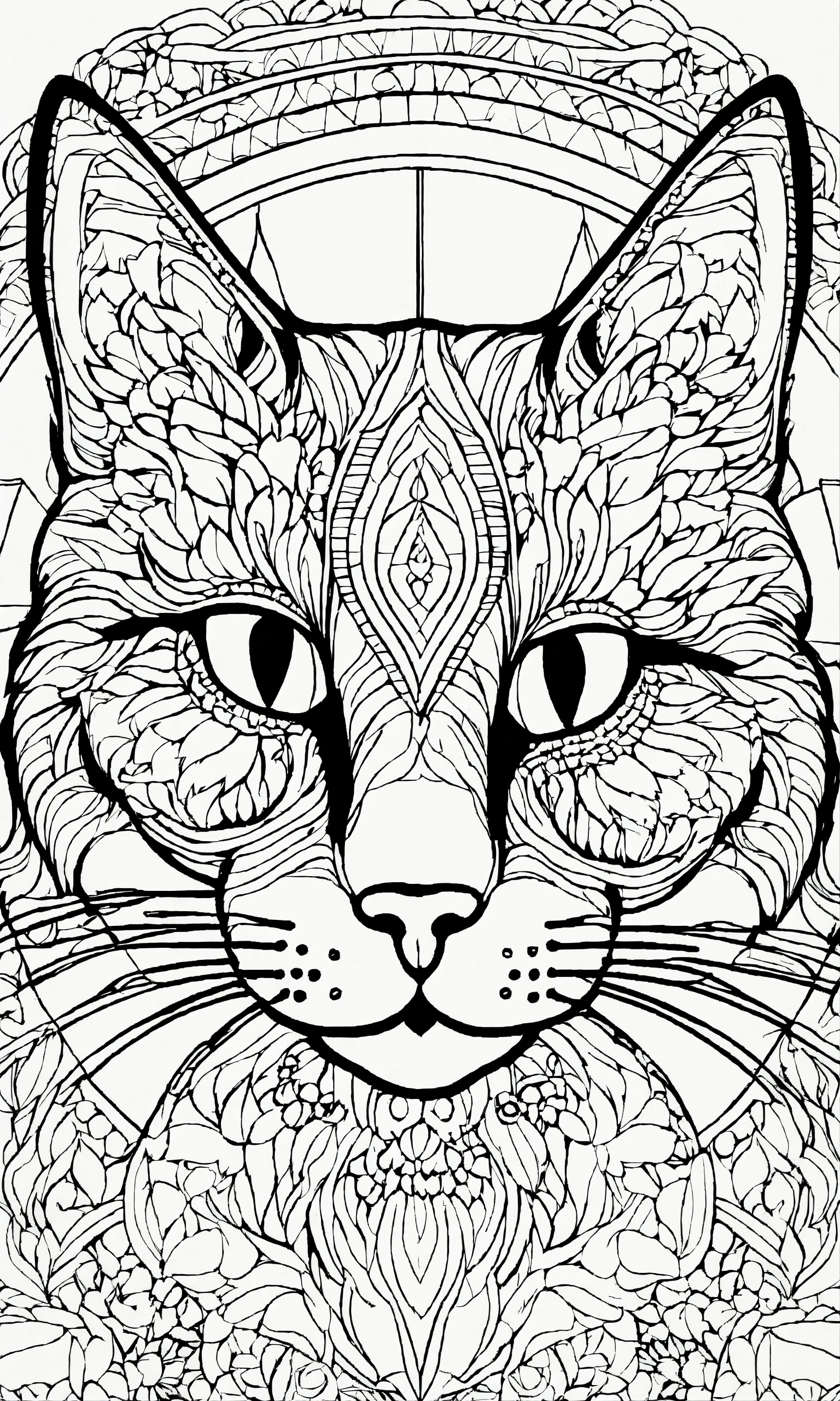 Lexica - Coloring page for adults, bold lines, dark lines, mandala ...