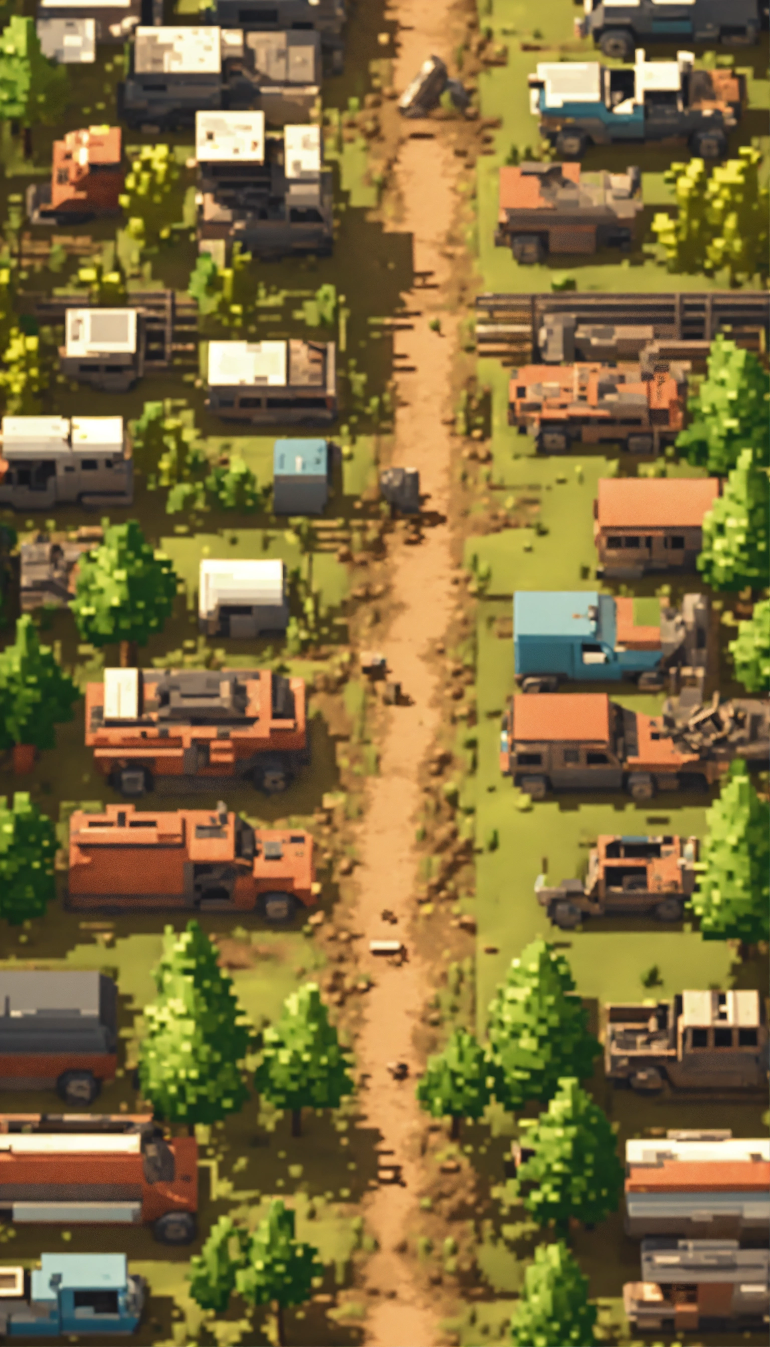 Lexica - Top down close up simple blocky pixel image of an empty post ...