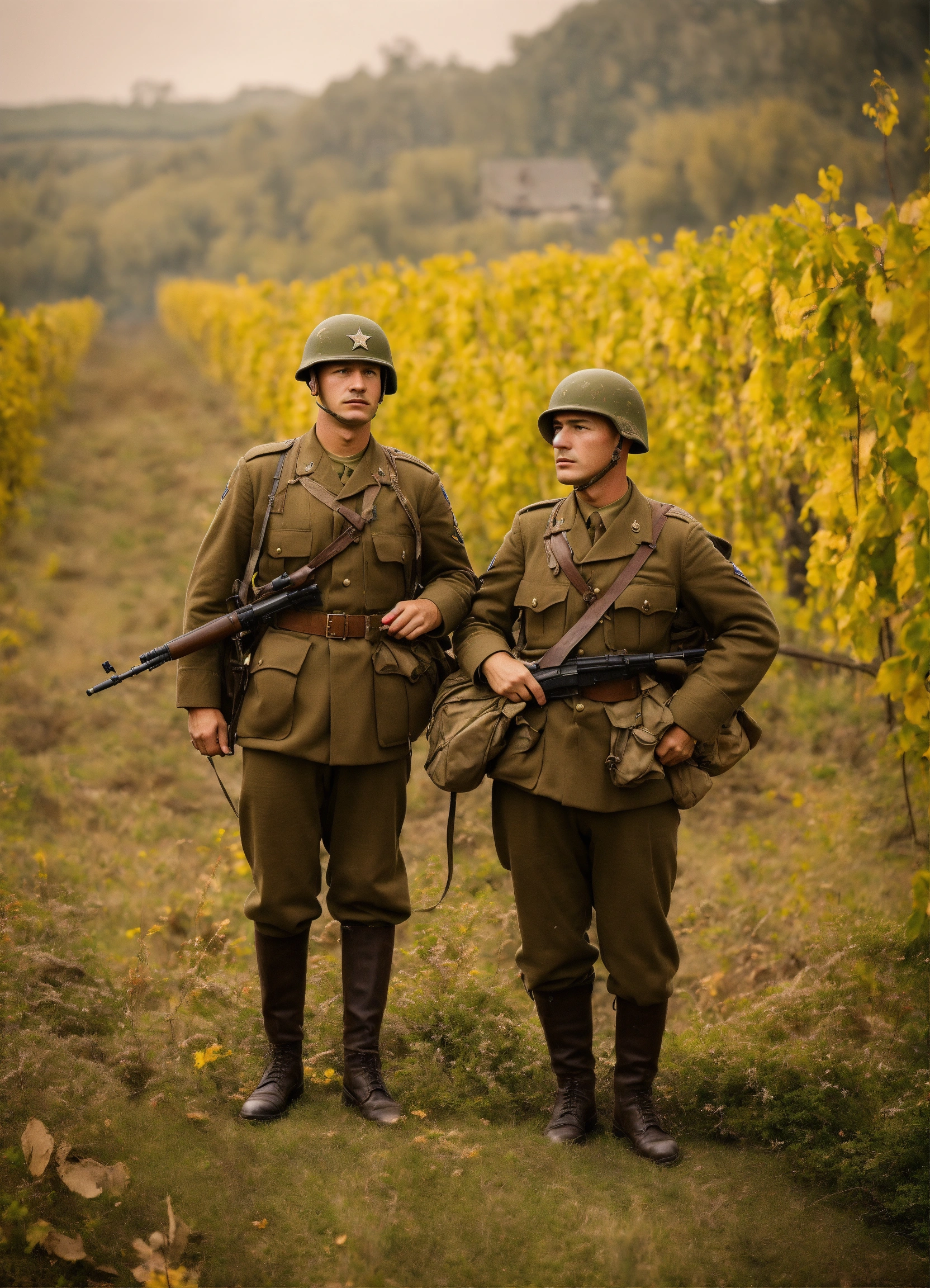 Lexica - World war 2 soldiers looking up full body