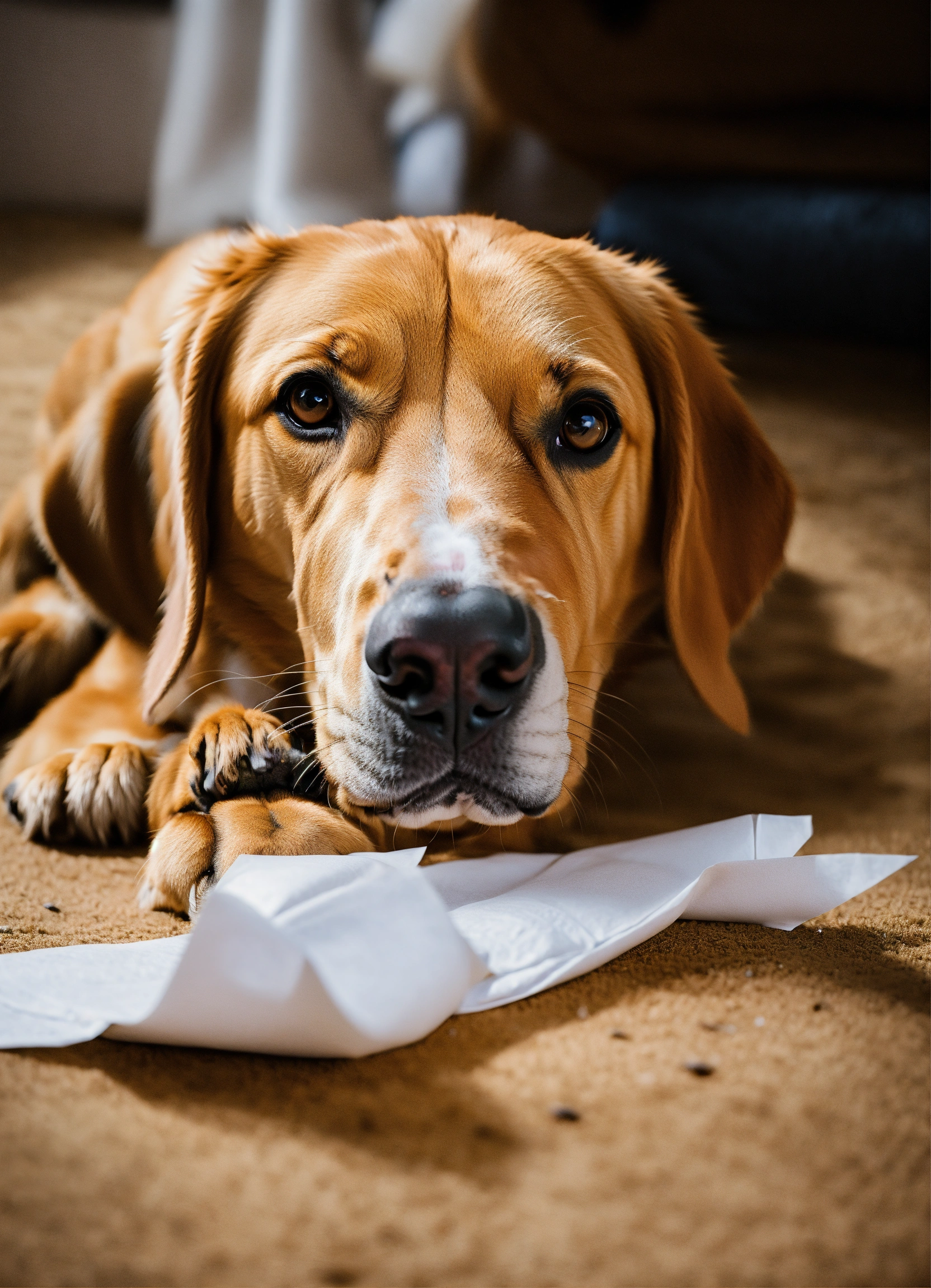 Lexica - Dog eating paper