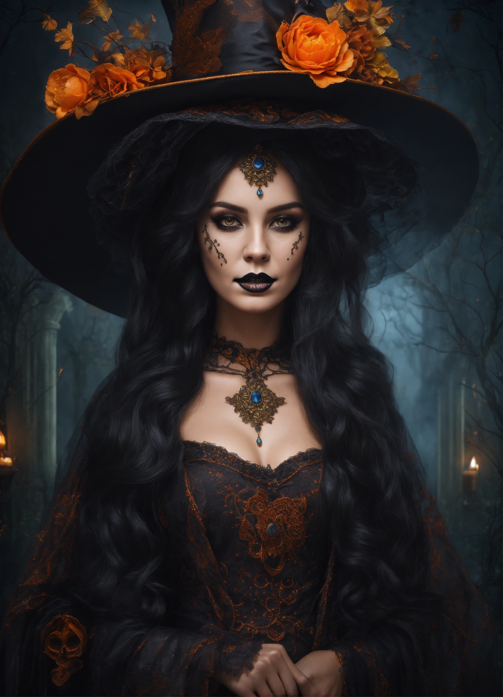 Lexica - Beautiful gothic enchantress Princess of Halloween with ...