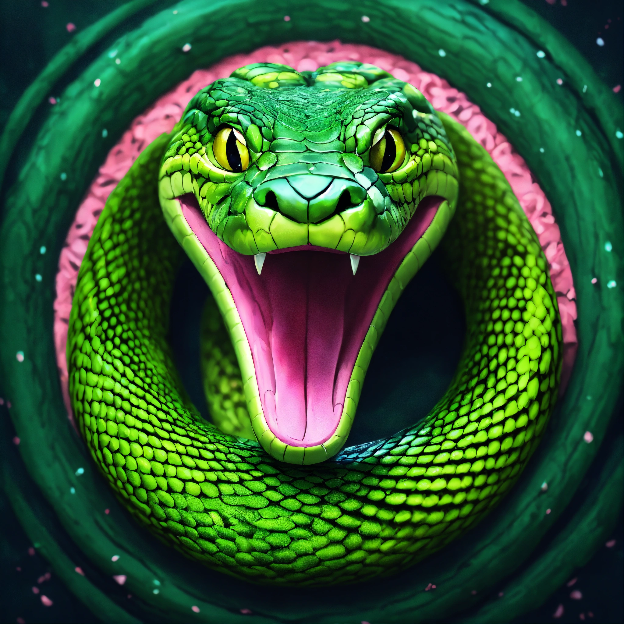 Lexica - Epic beautiful shot of Disneys Jungle Book, green snake Kaa ...