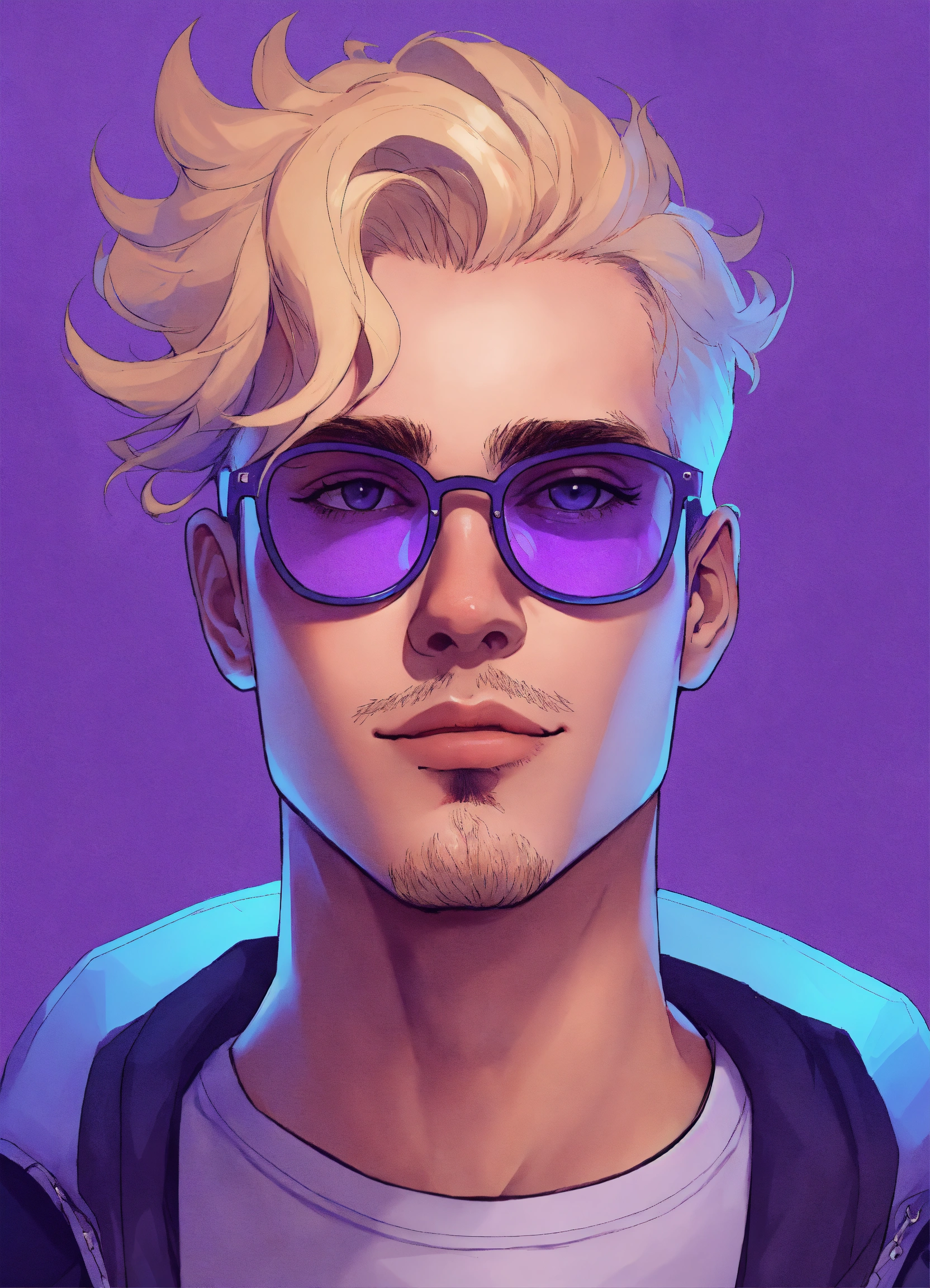 Lexica - A male gaming streamer, blonde hair, clean shaved, short wavy ...