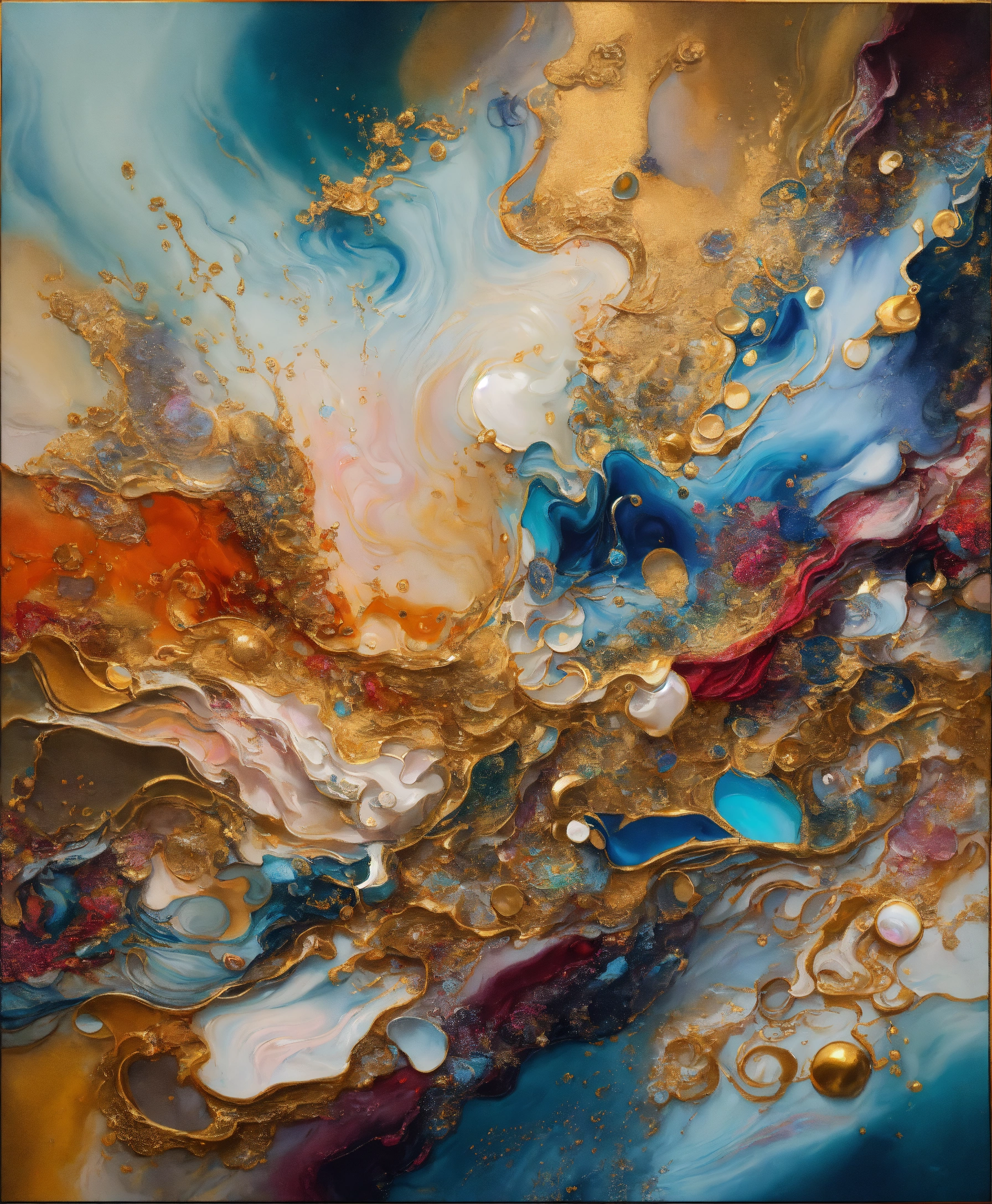 Lexica - Colorful abstract painting oil and water complex complicated ...