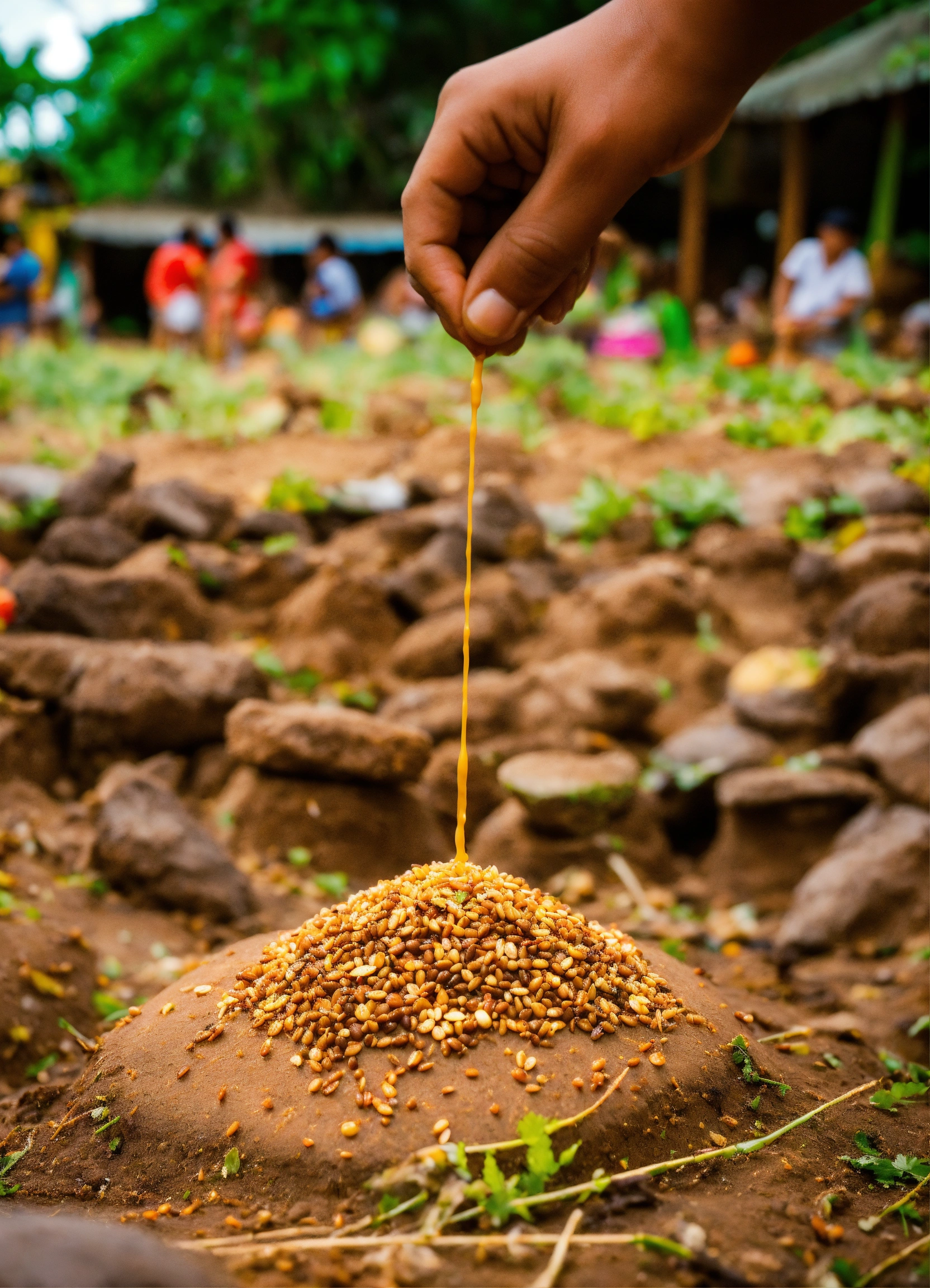 Lexica - Filipino offering food to a small termite mound
