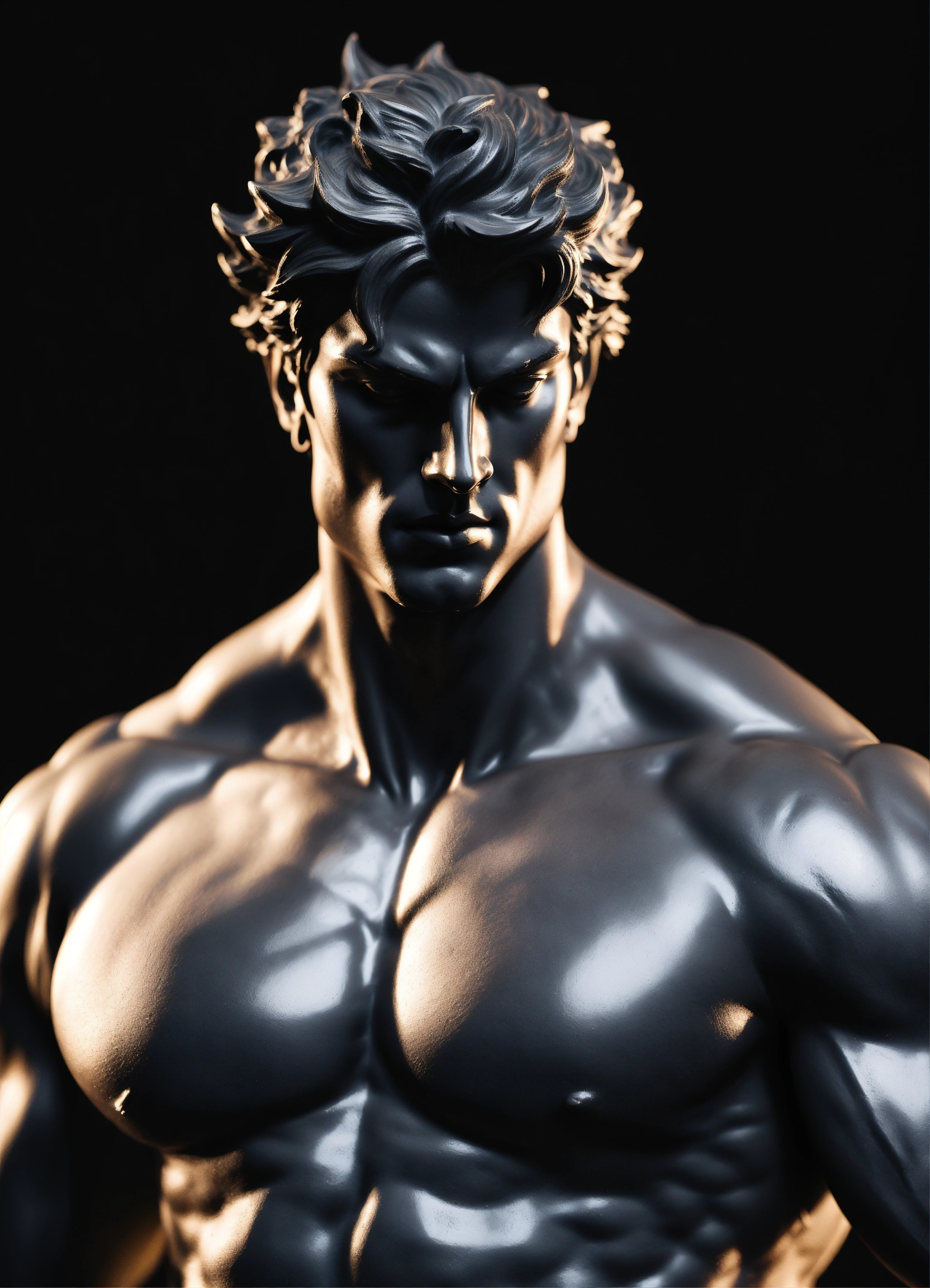 Lexica - A Statue from a muscular Greek god Statue with a wavey middel ...