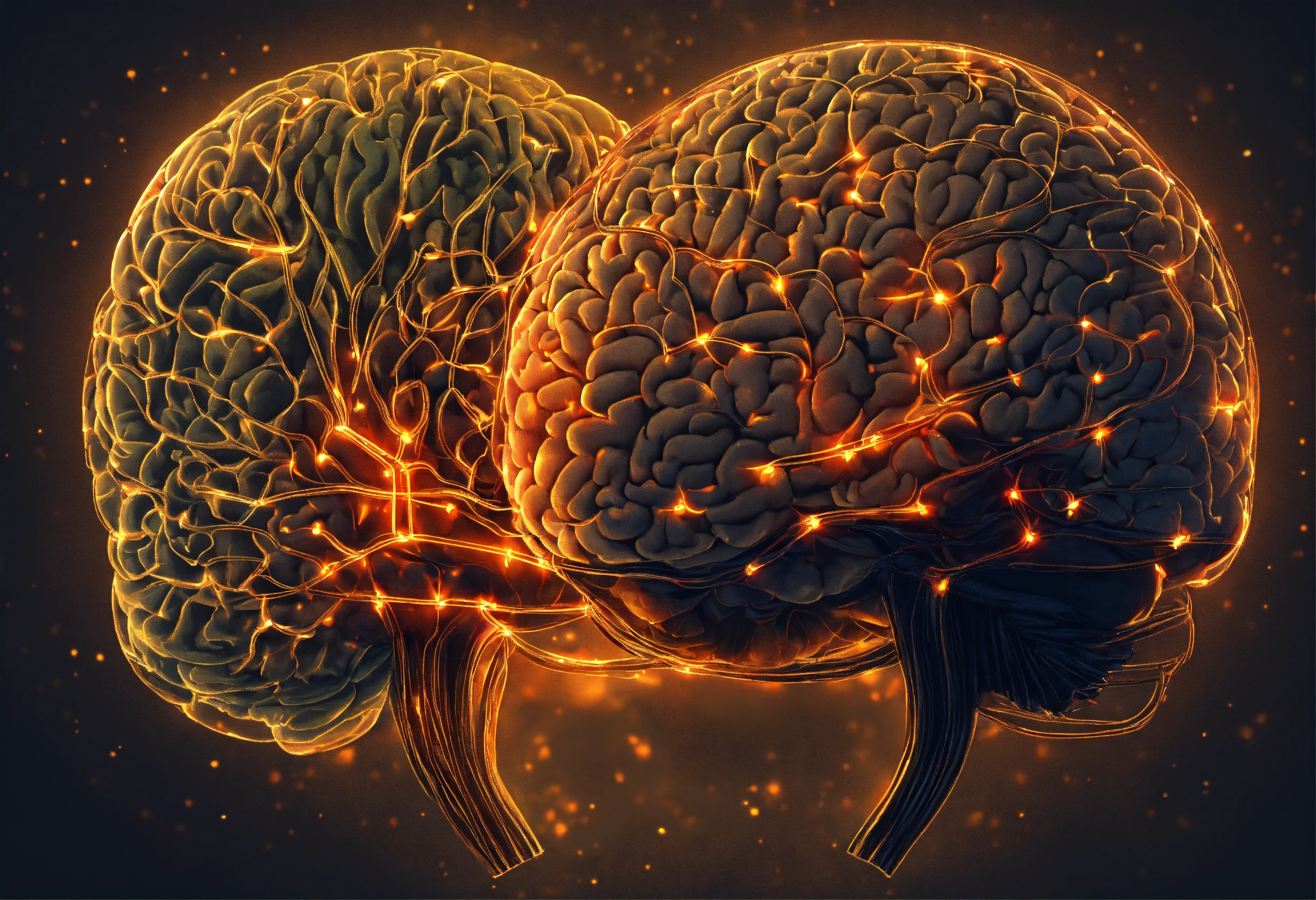 Lexica - 2 brains outline communicating linked together.