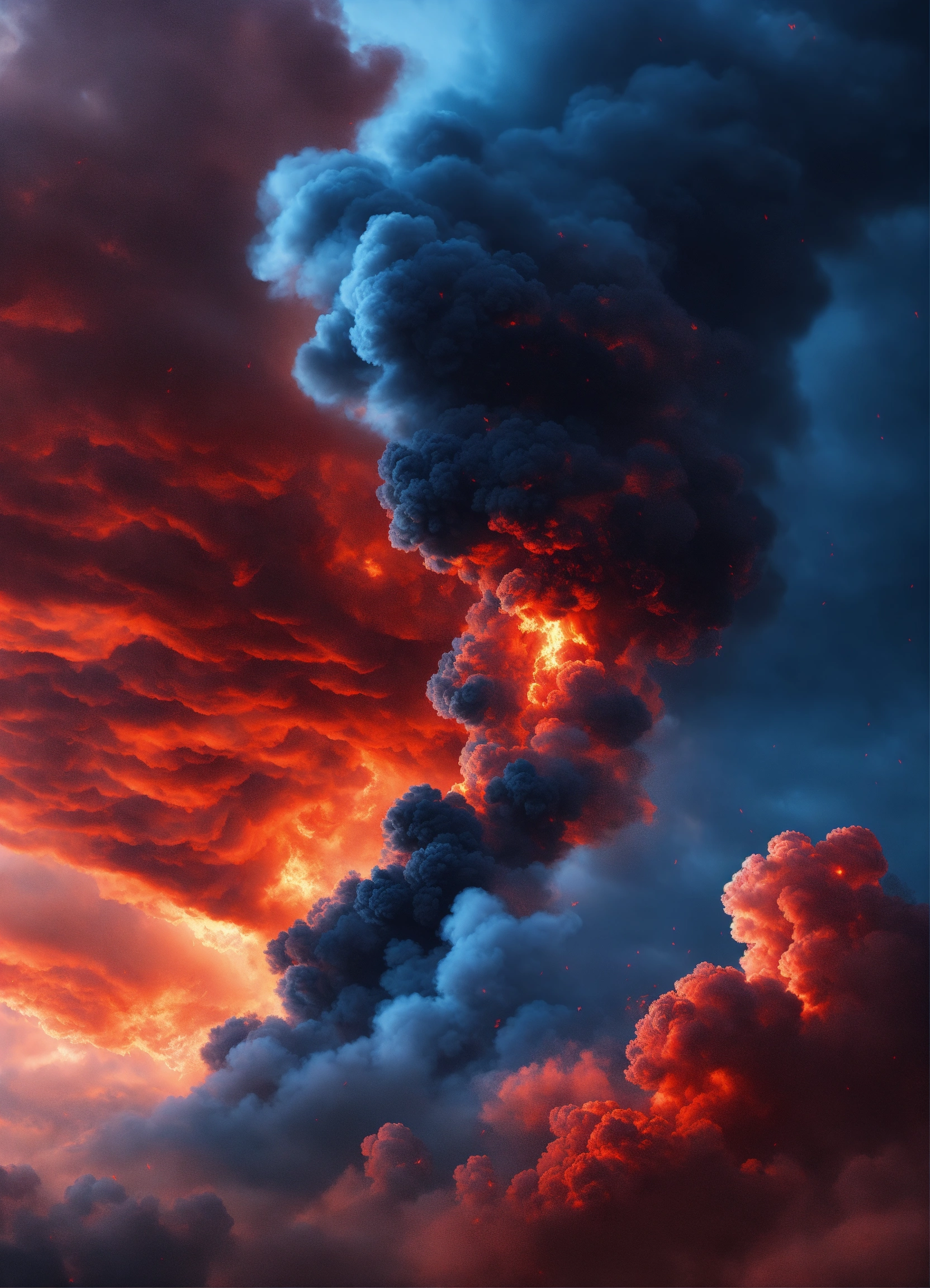 Lexica - Living fiery black and red smoke representing evil, fighting ...