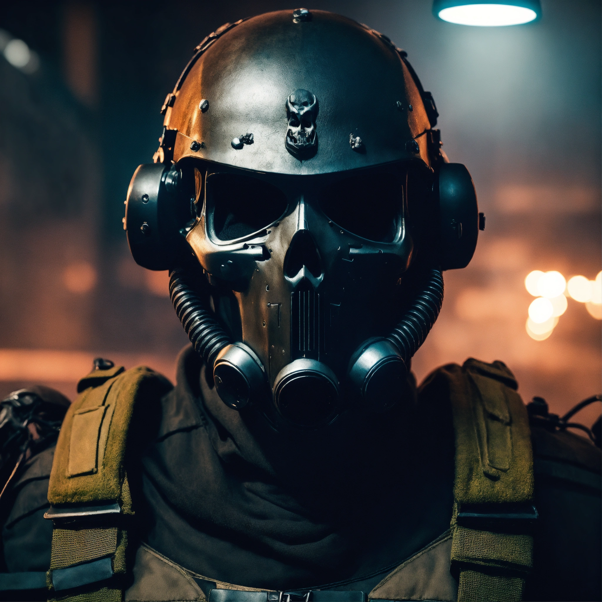 Lexica - Dark soldier wearing a skull mask without jaw