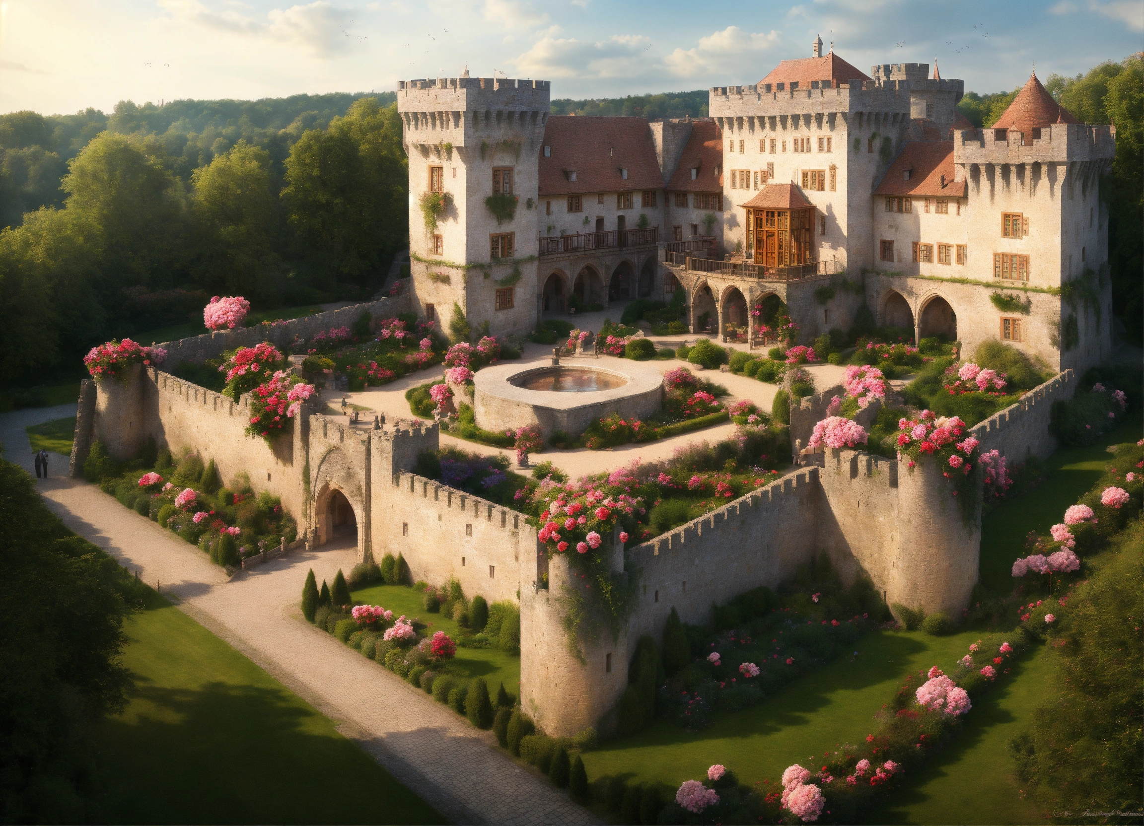 Lexica - Ultra realistic, photorealistic, bird's eye view of a small ...