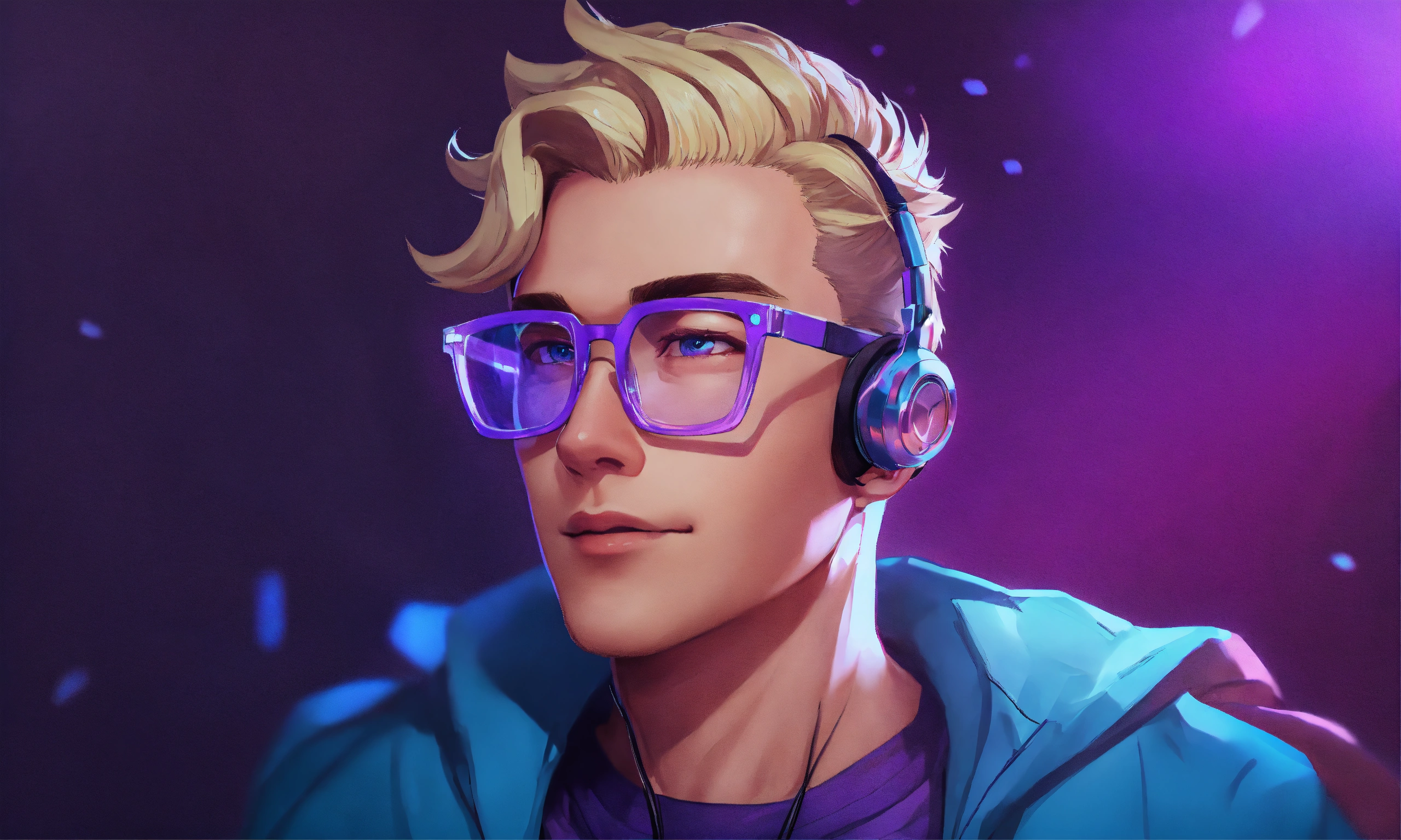 Lexica A Male Gaming Streamer Blonde Hair Clean Shaved Short Wavy