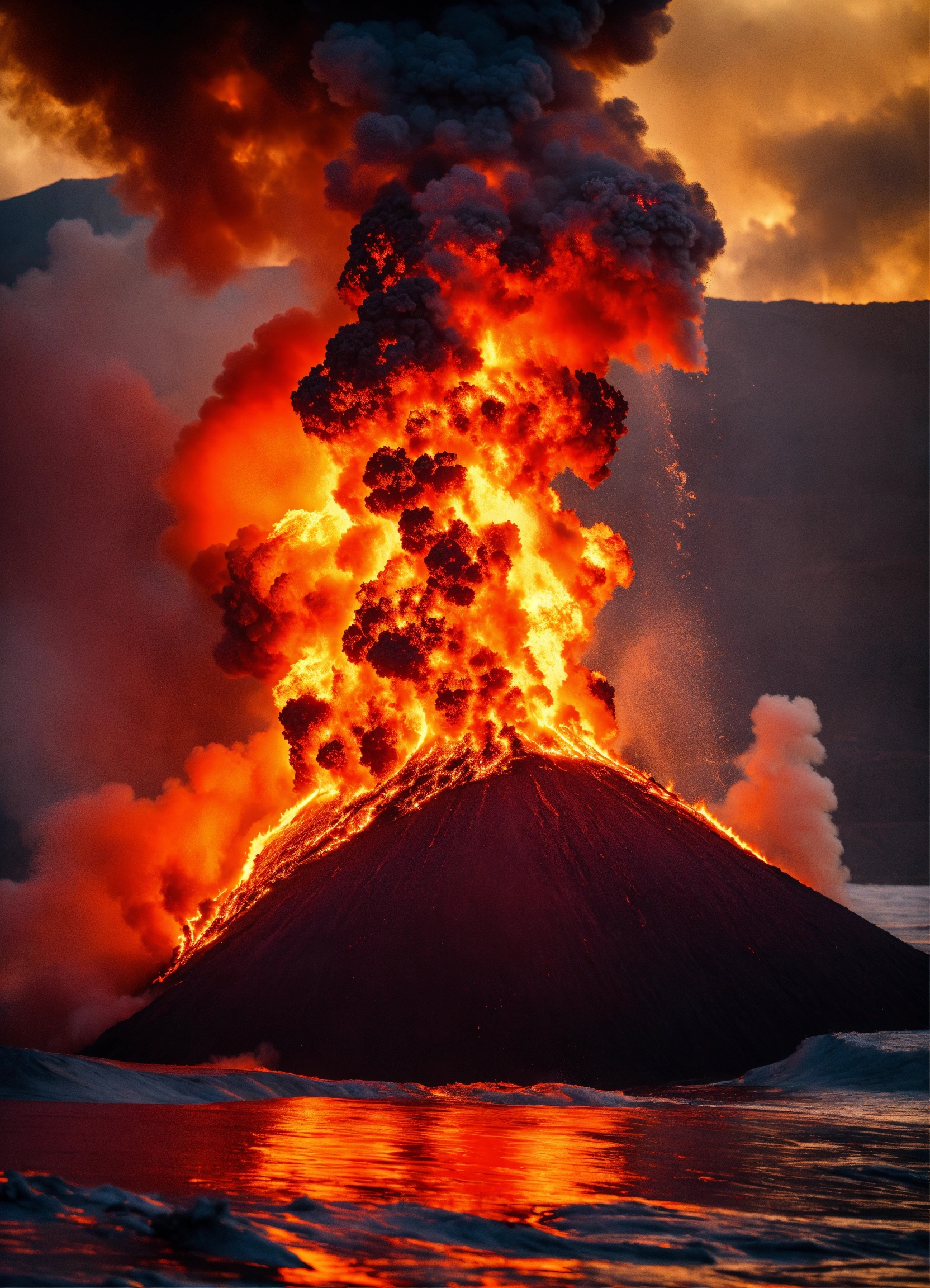 Lexica - Photo of a powerful eruption of fire resulting from water ...