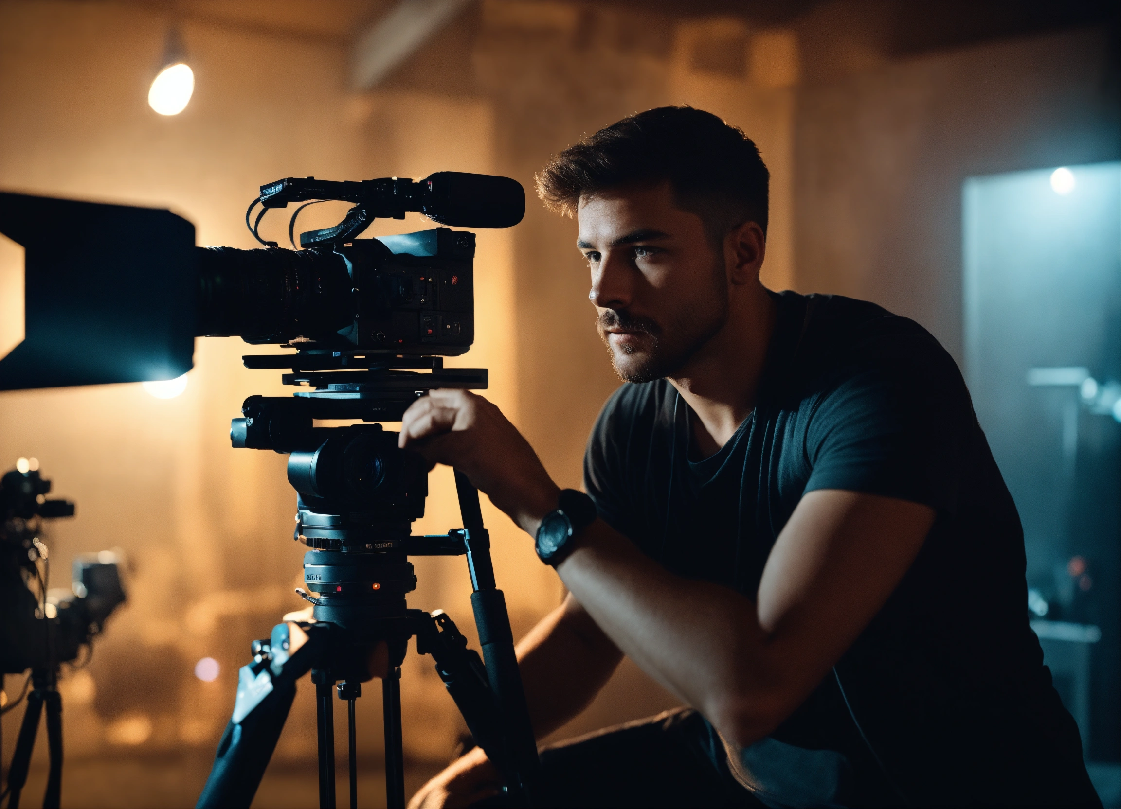 Lexica - The camera operator looks directly into the frame, he is in ...