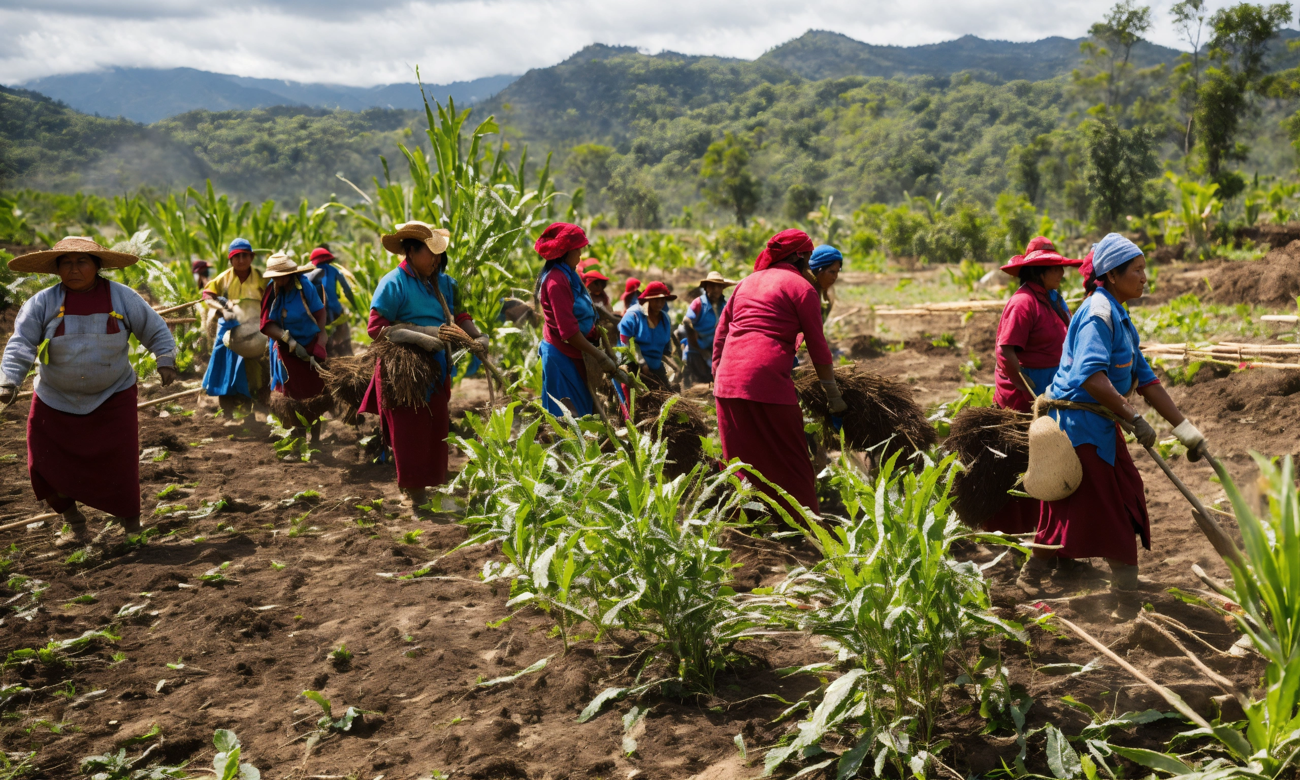 Lexica - Indigenous people labor on the land.