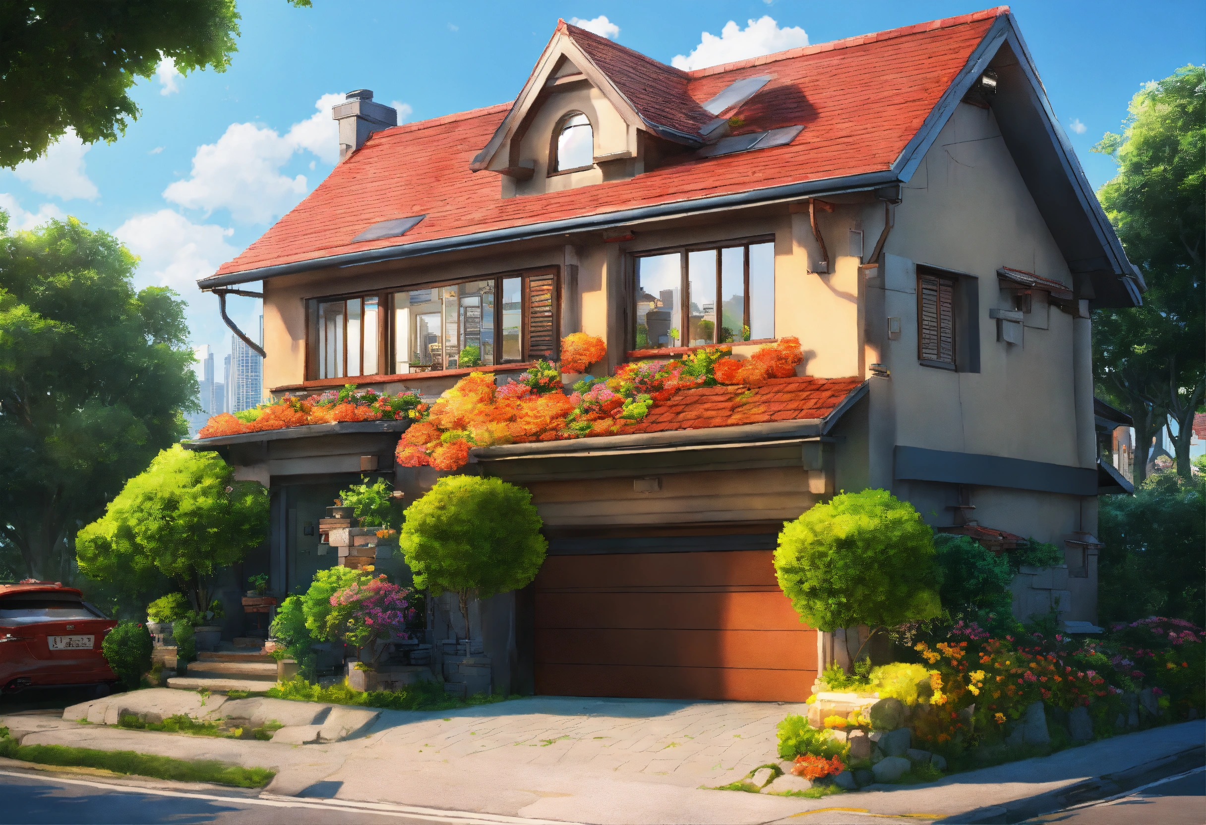 Lexica - Anime; cartoon; ultra realistic; 4K, cheap Brik house with ...