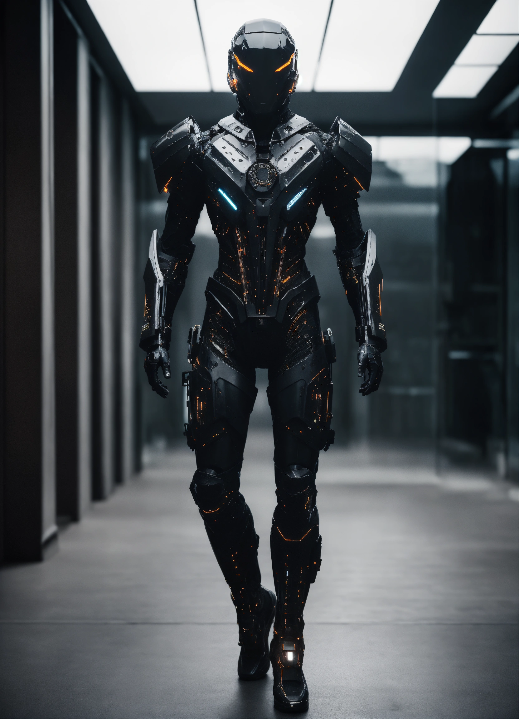 Lexica - An ultrarealistic photograph of a futuristic full body power ...