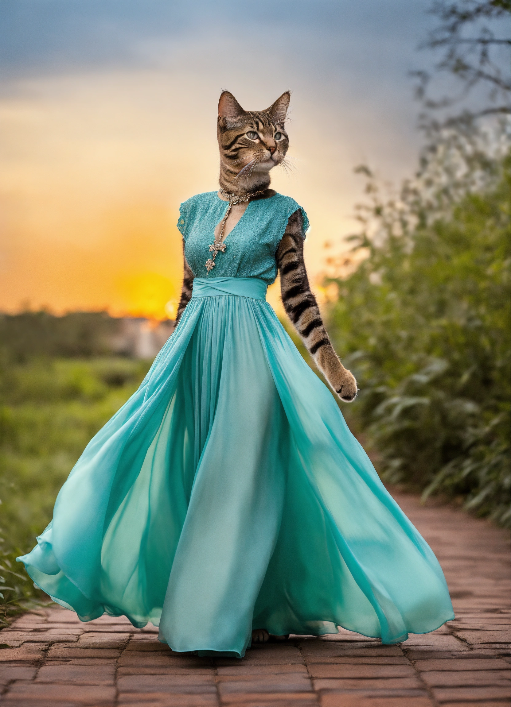 Lexica - A baby cat standing on two legs, a fashion-forward feline ...