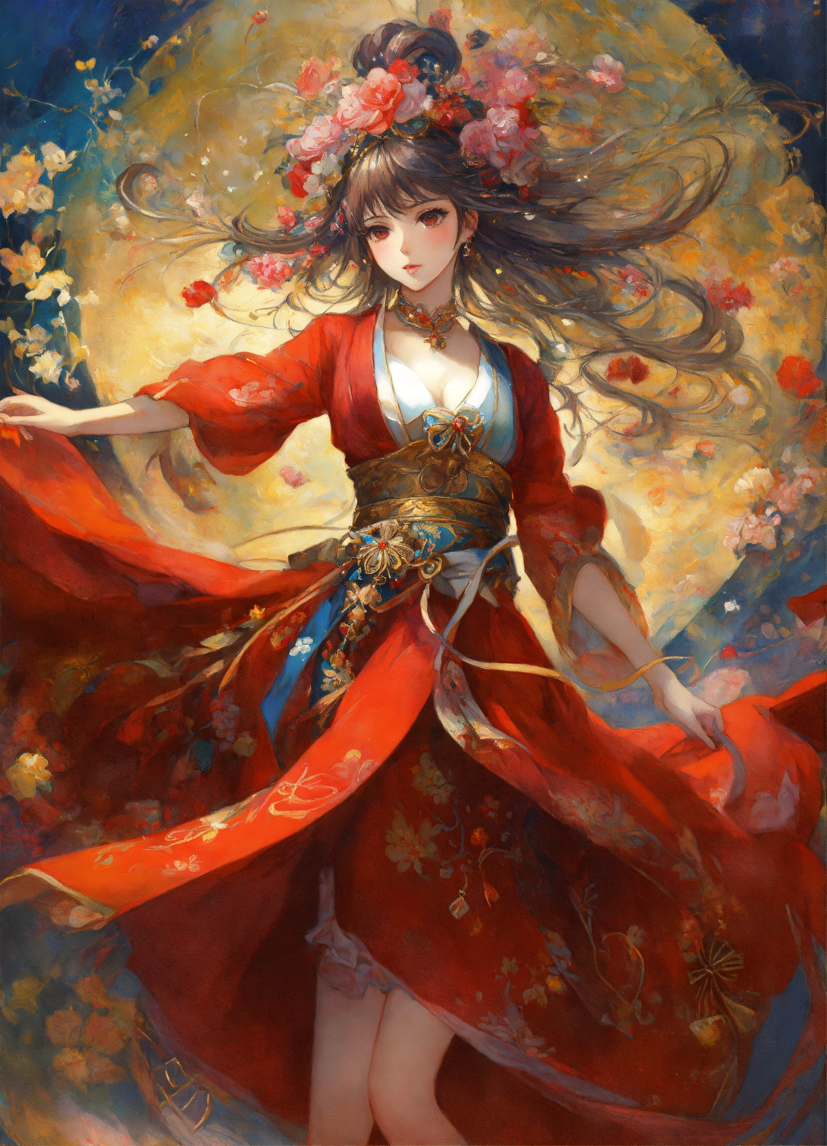 Lexica - A dancing girl, a detailed painting by Yoshitaka Amano ...