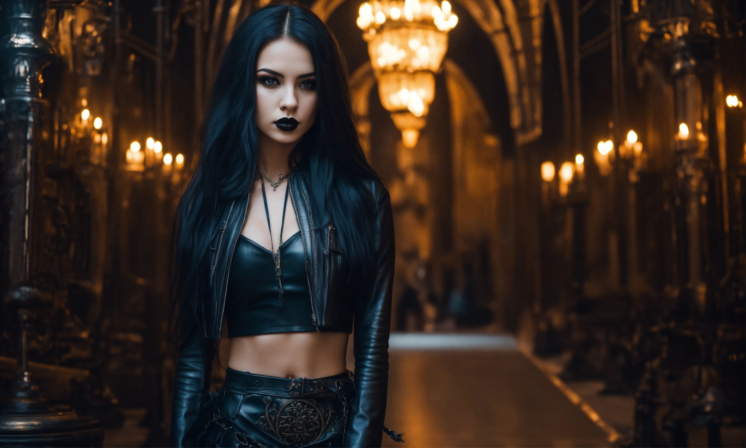 Lexica - Beautiful goth model young girl in fantasy world, wearing ...