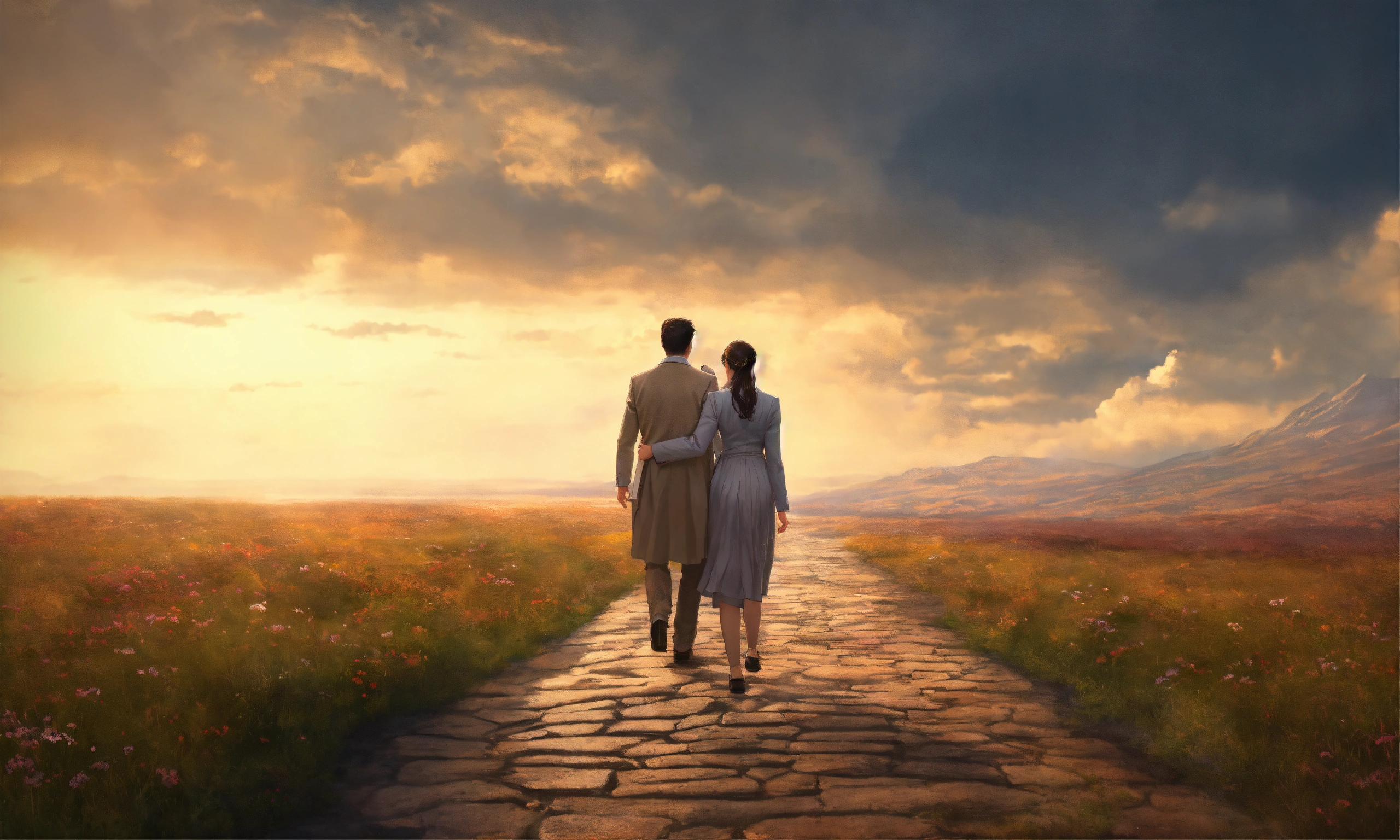 Lexica - Stoic man and woman moving in opposite paths, suffering ...