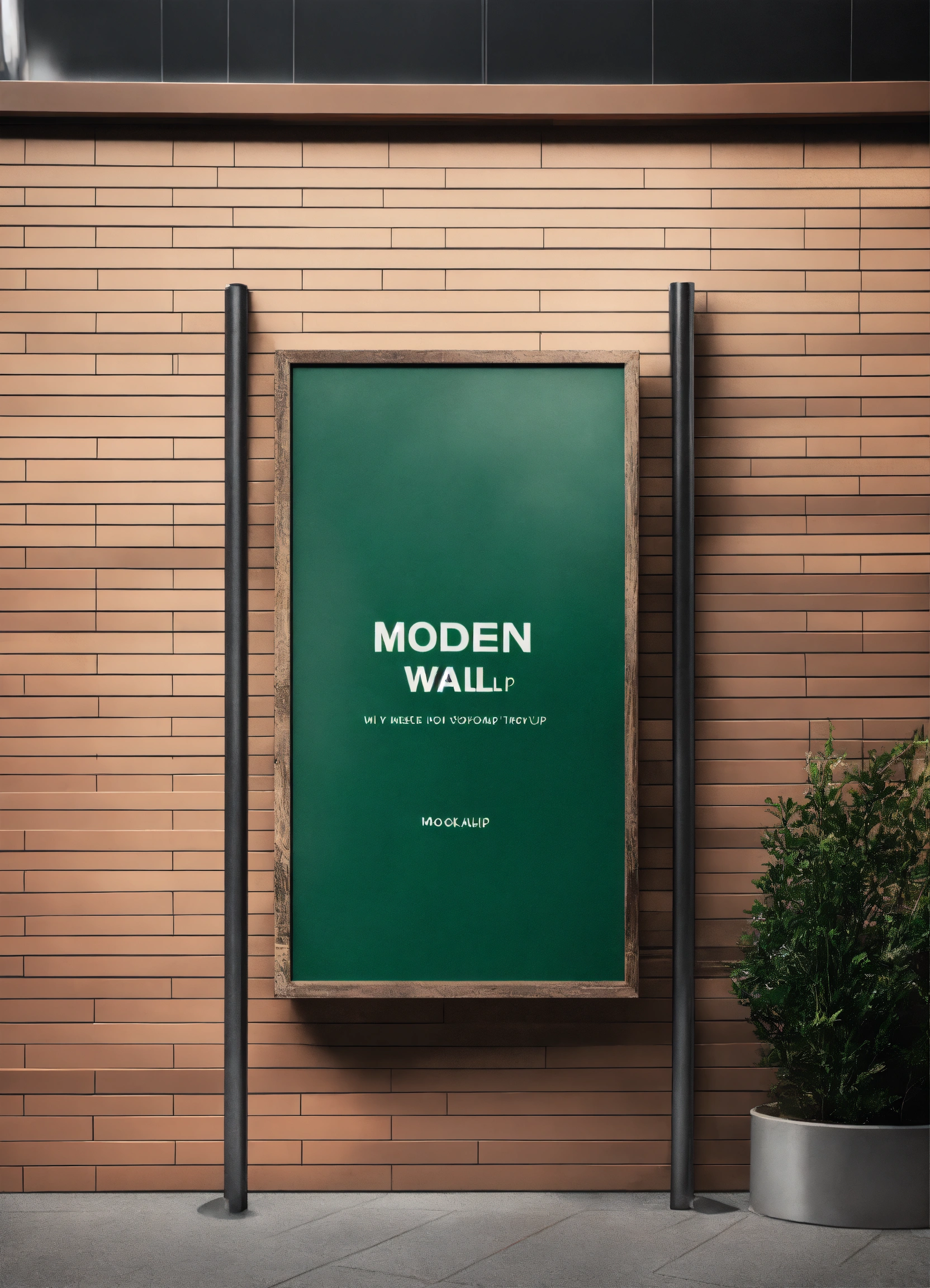 Lexica - Modern wall sign mockup