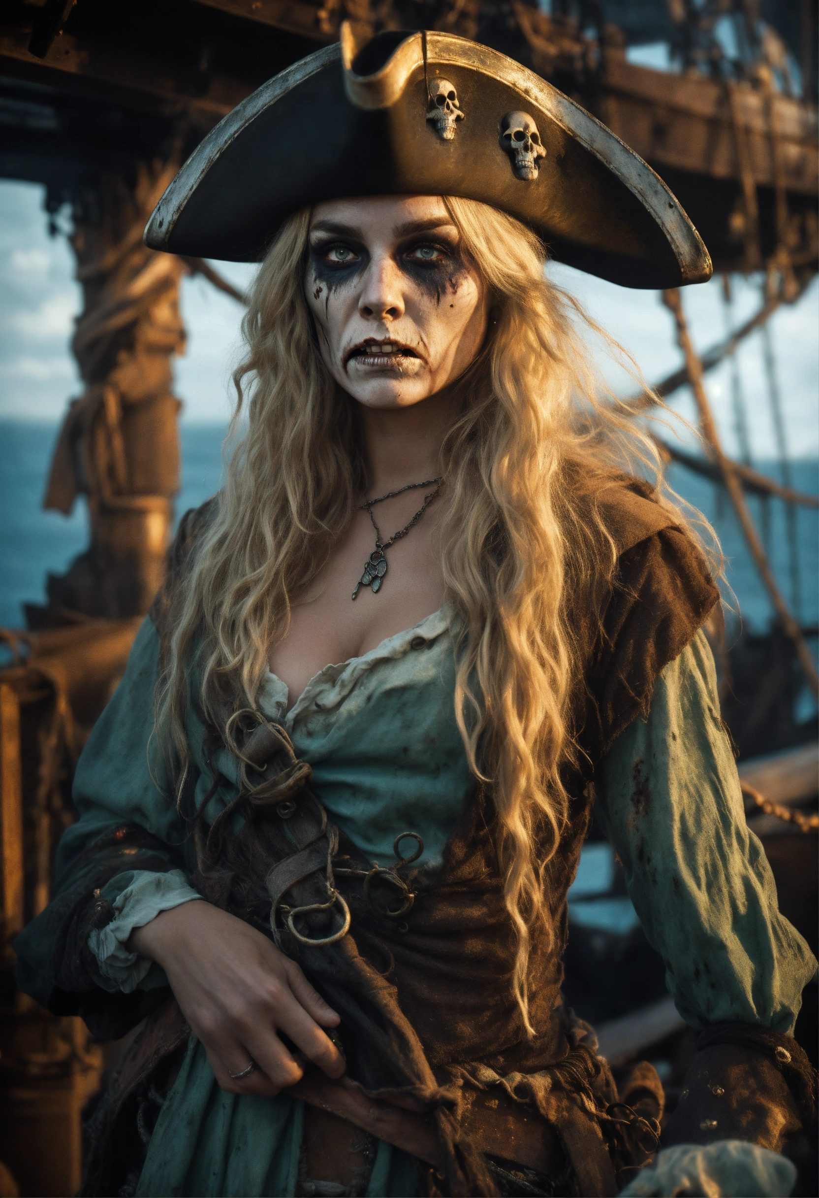Lexica - Photorealistic, beautiful savage pirate facing the camera ...